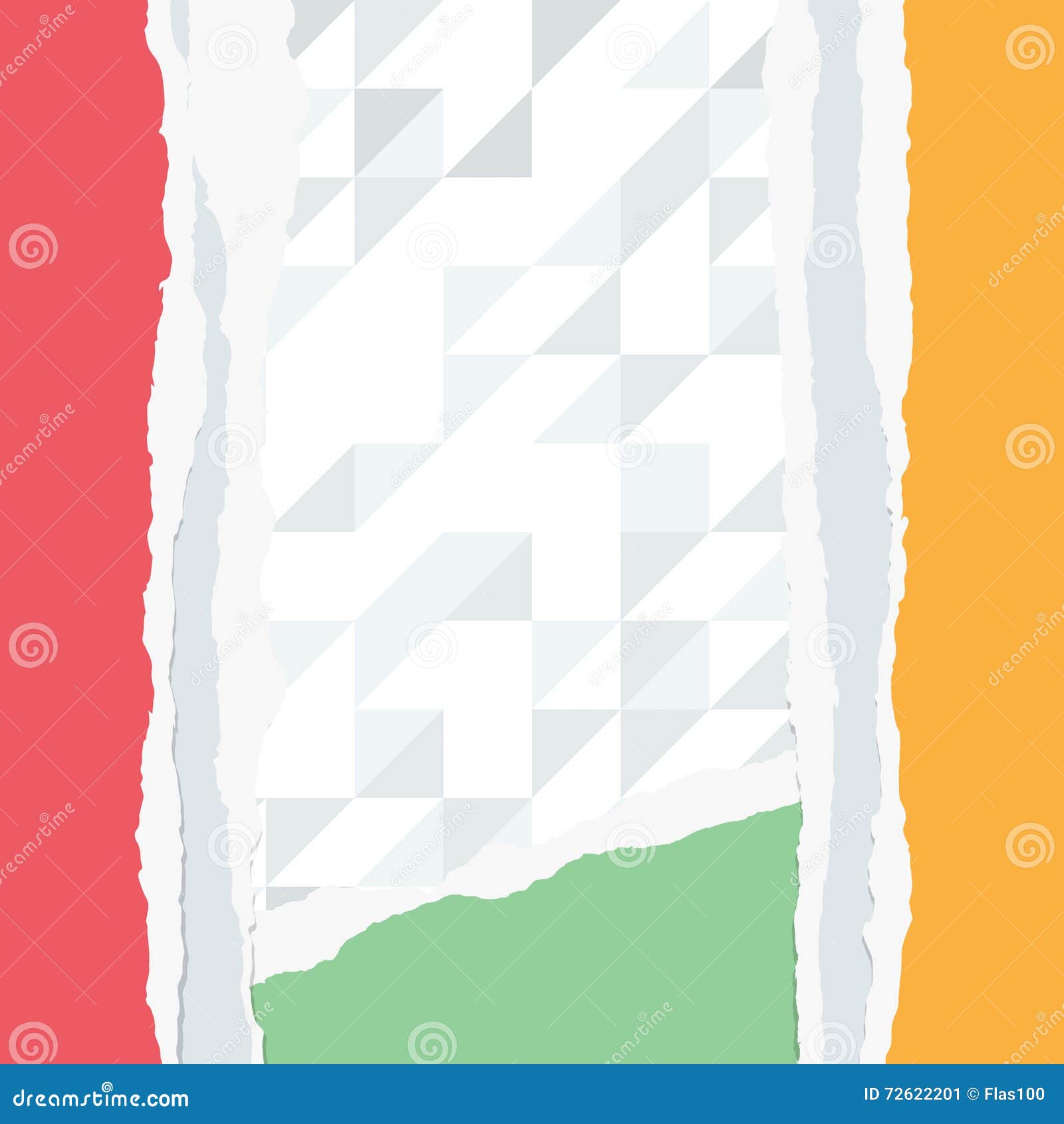 Pieces of Ripped Colorful Blank Paper Sheets are Stuck on Gray ...