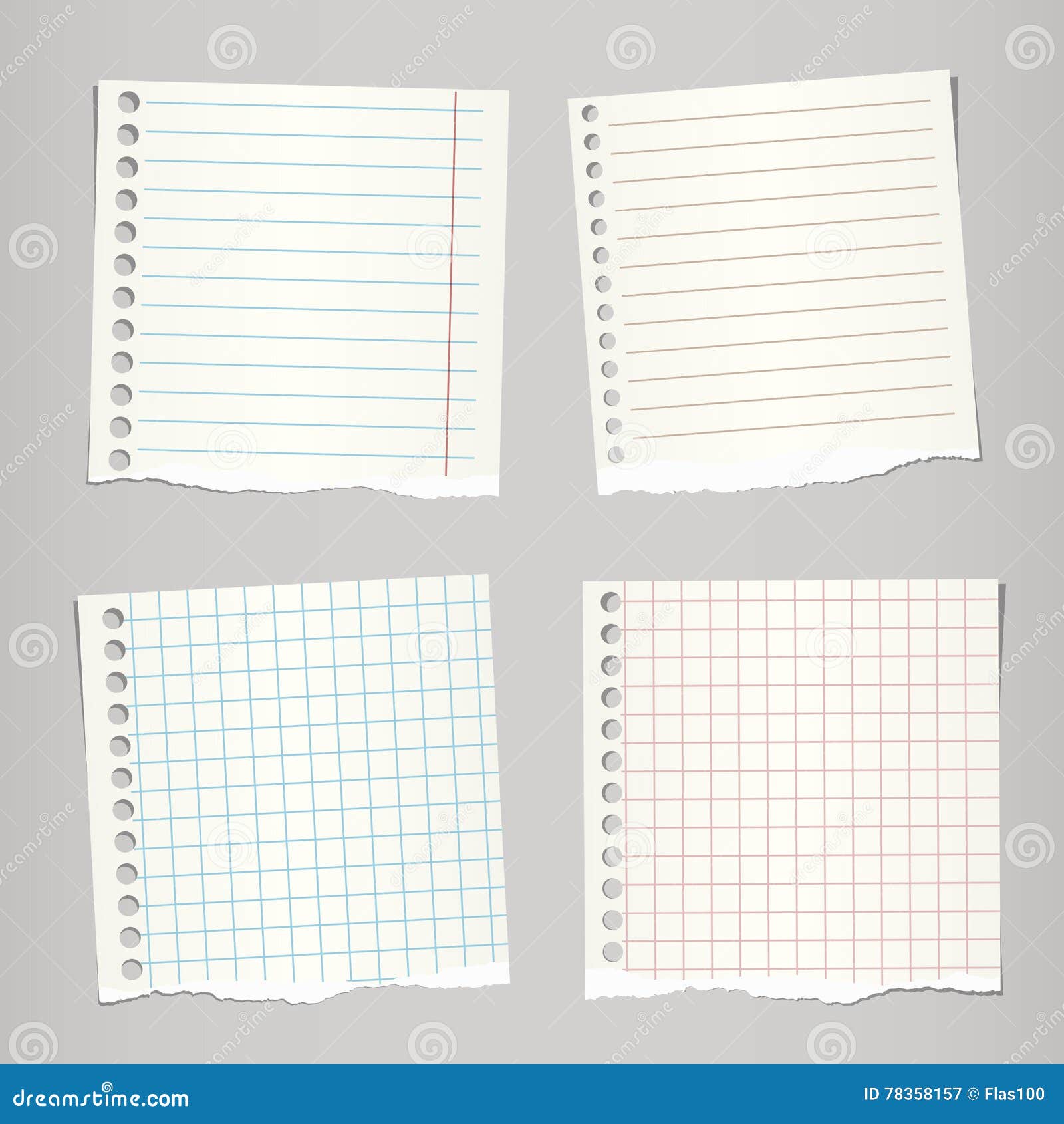 Pieces of Ripped Light Brown Note, Notebook Paper Sheets Stuck on Grey ...