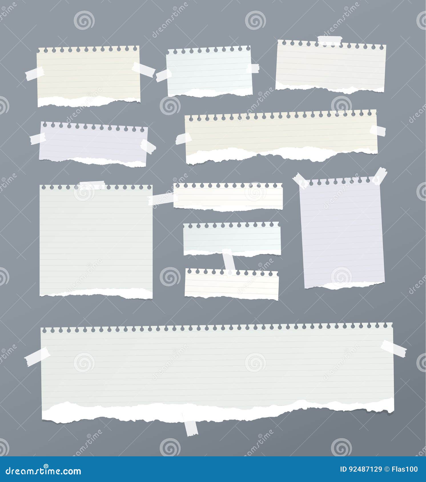 Pieces of Ripped Ruled, Note, Notebook, Copybook Paper Strips, Sheets ...