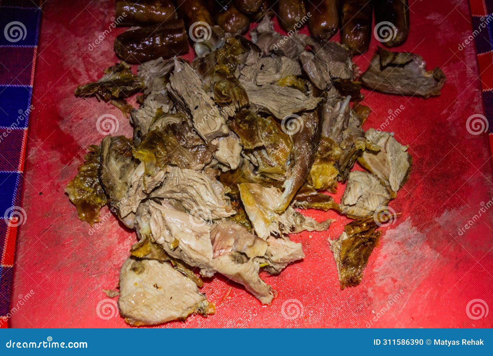 Pieces of Roasted Goat Leg, Ken Stock Photo - Image of dish, barbecue ...