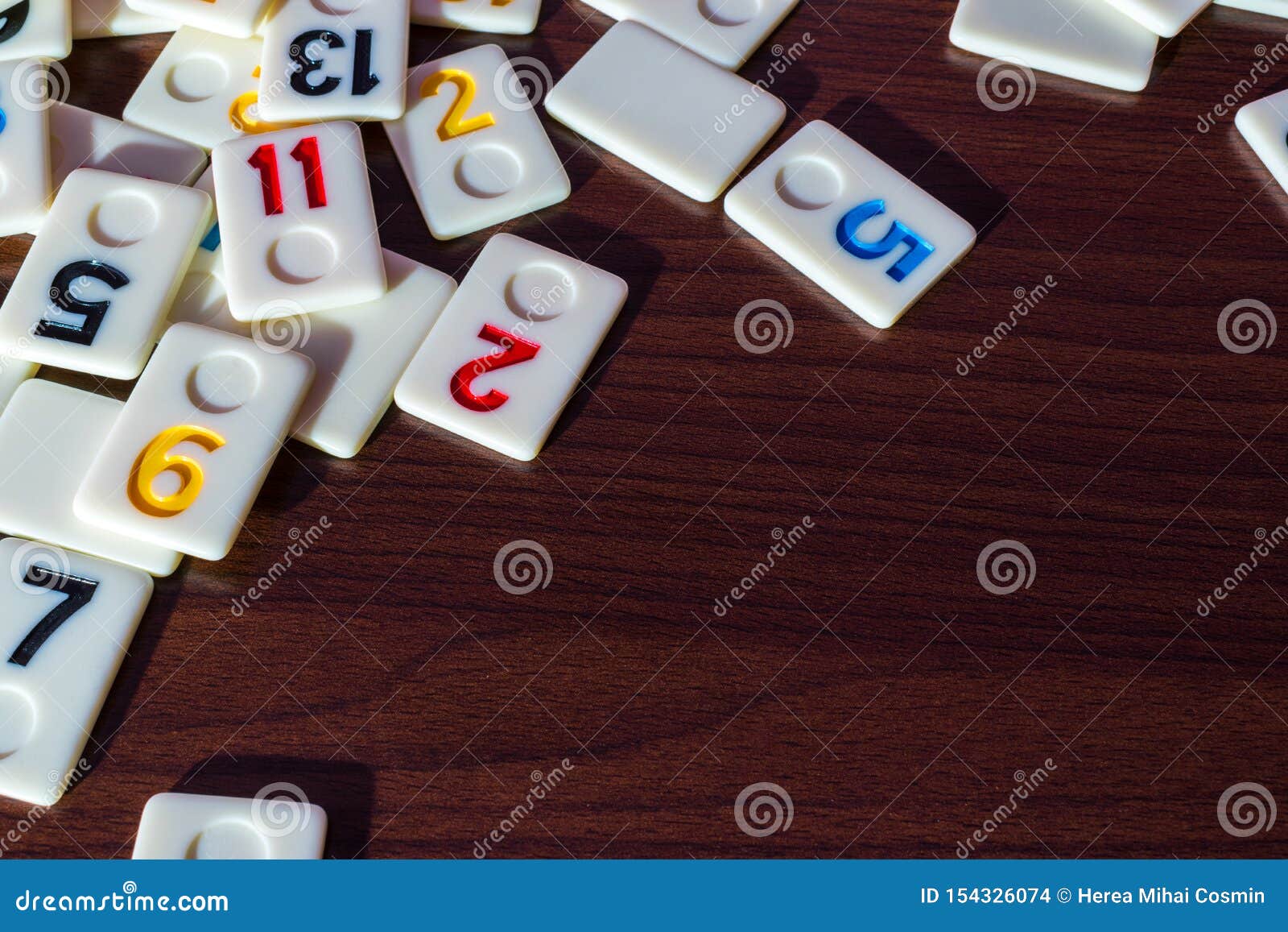 Pieces of Rummy Placed in Order on the Table Stock Photo - Image of ...