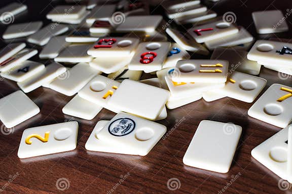 Pieces of Rummy Placed in Order on the Table Stock Photo - Image of ...