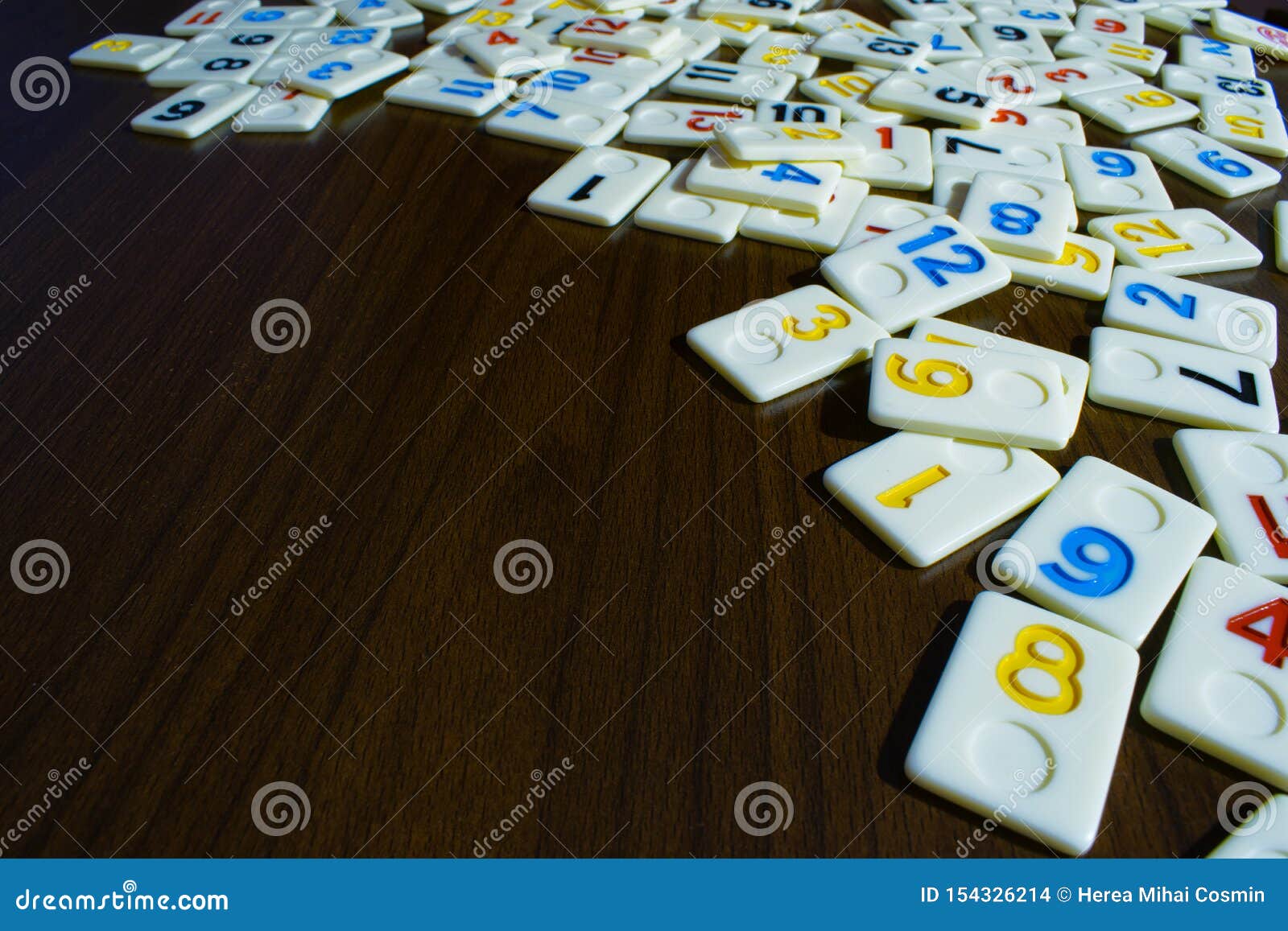 Pieces of Rummy Placed in Order on the Table Stock Photo - Image of ...