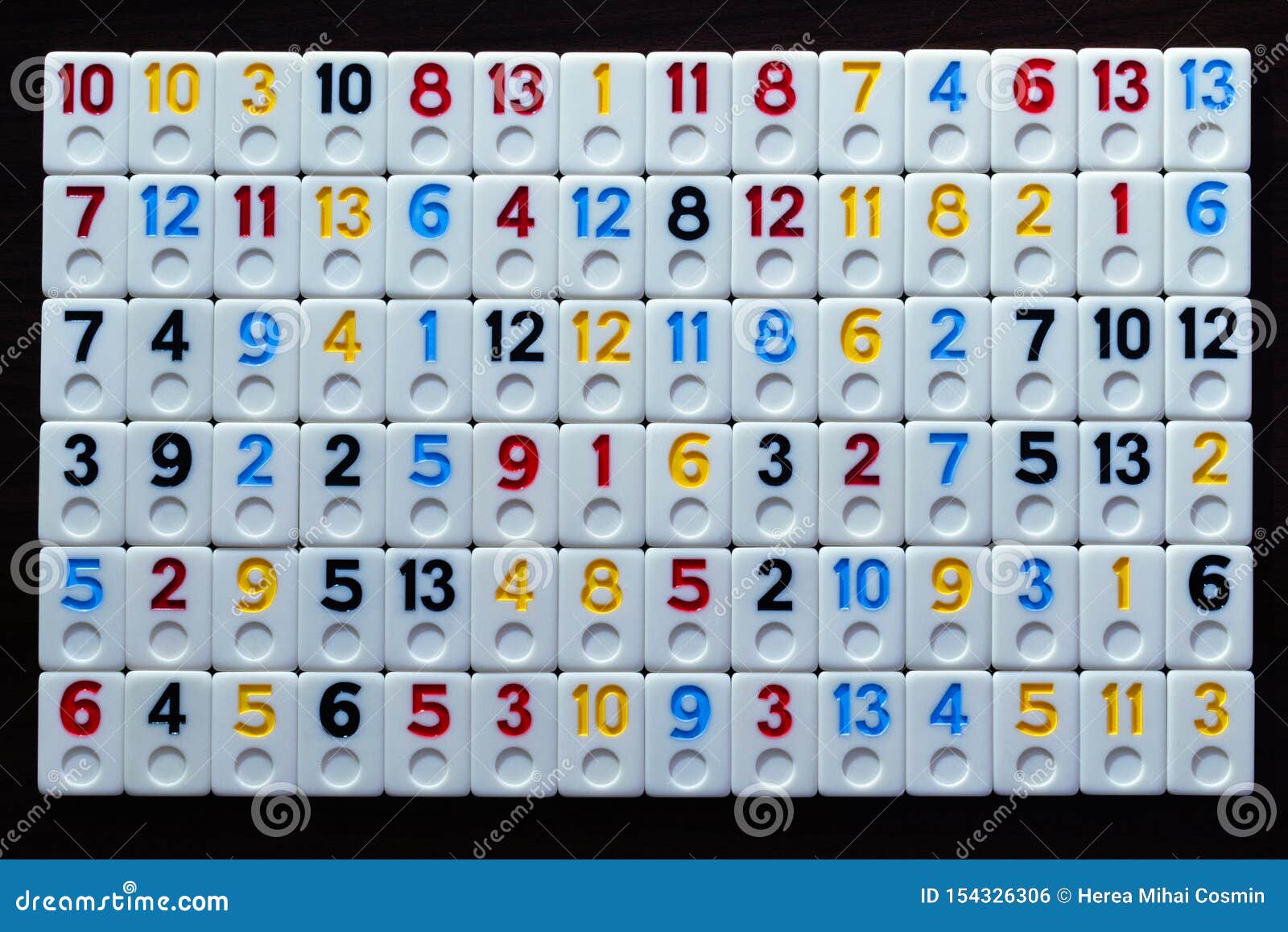 Pieces of Rummy Placed in Order on the Table Stock Photo - Image of ...