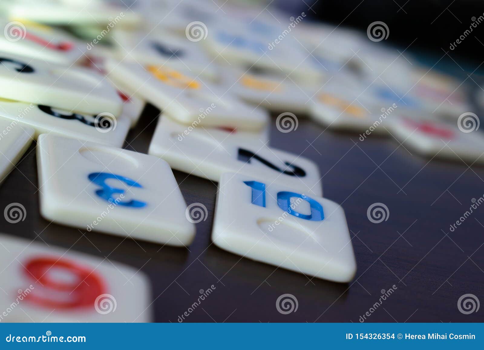 Pieces of Rummy Placed in Order on the Table Stock Photo - Image of ...