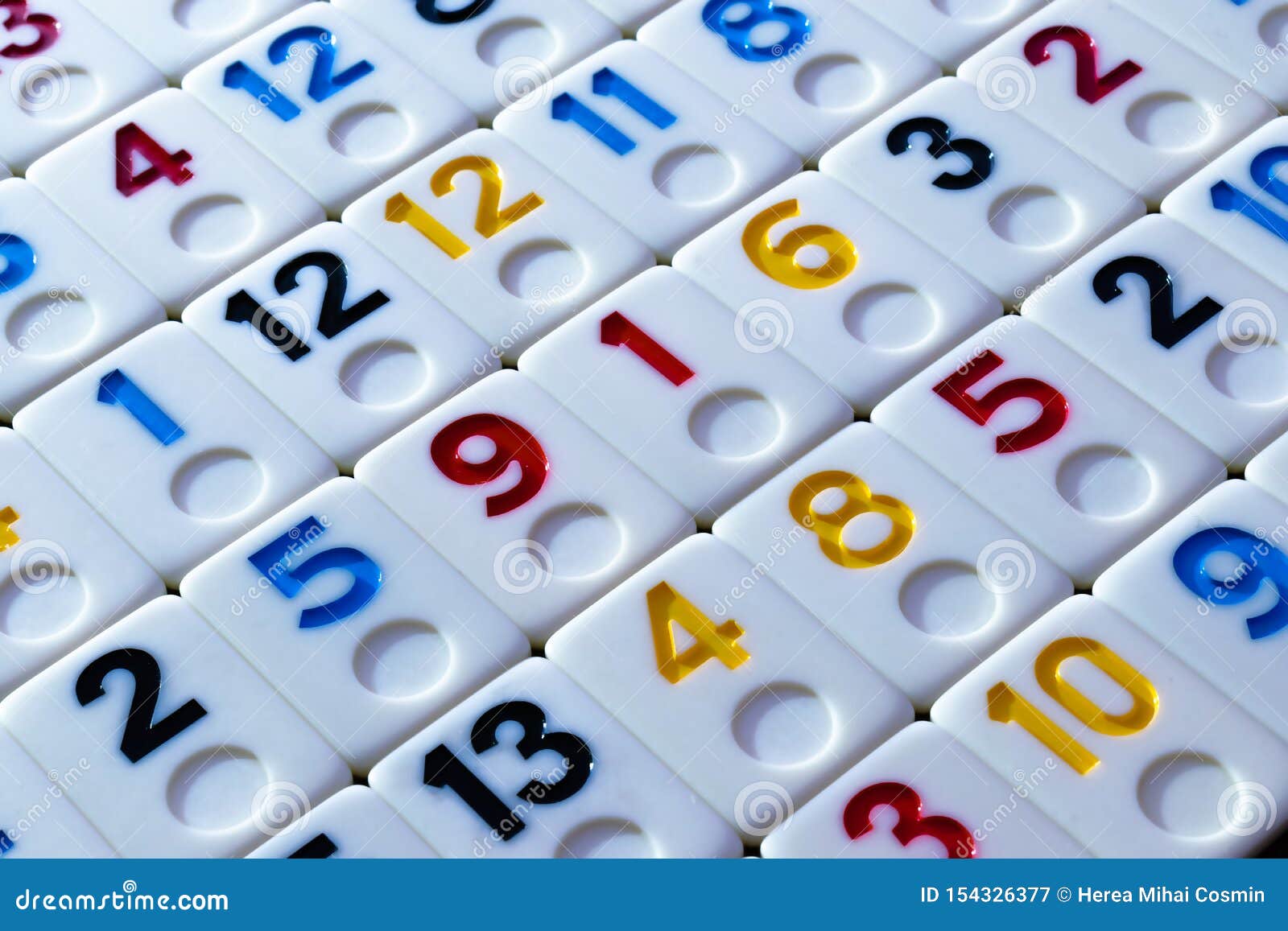 Pieces of Rummy Placed in Order on the Table Stock Image - Image of ...