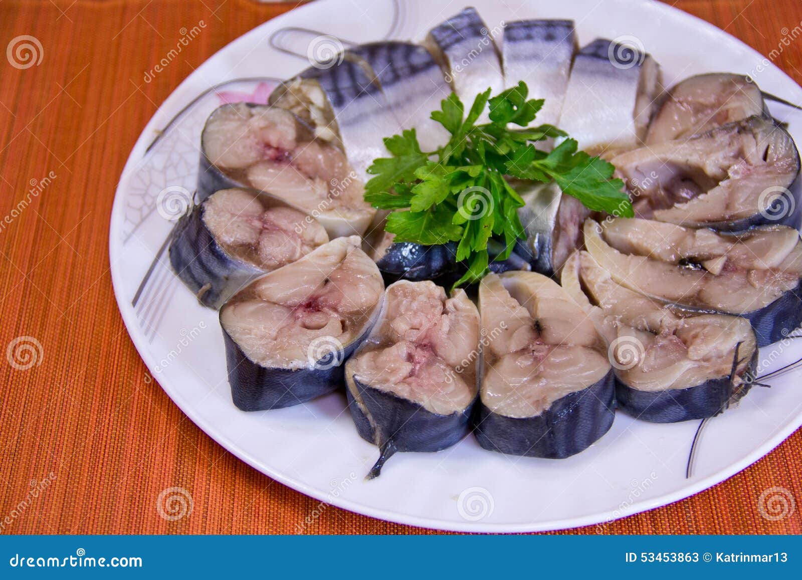 Pieces of Salted Mackerel on White Background Stock Image - Image of ...