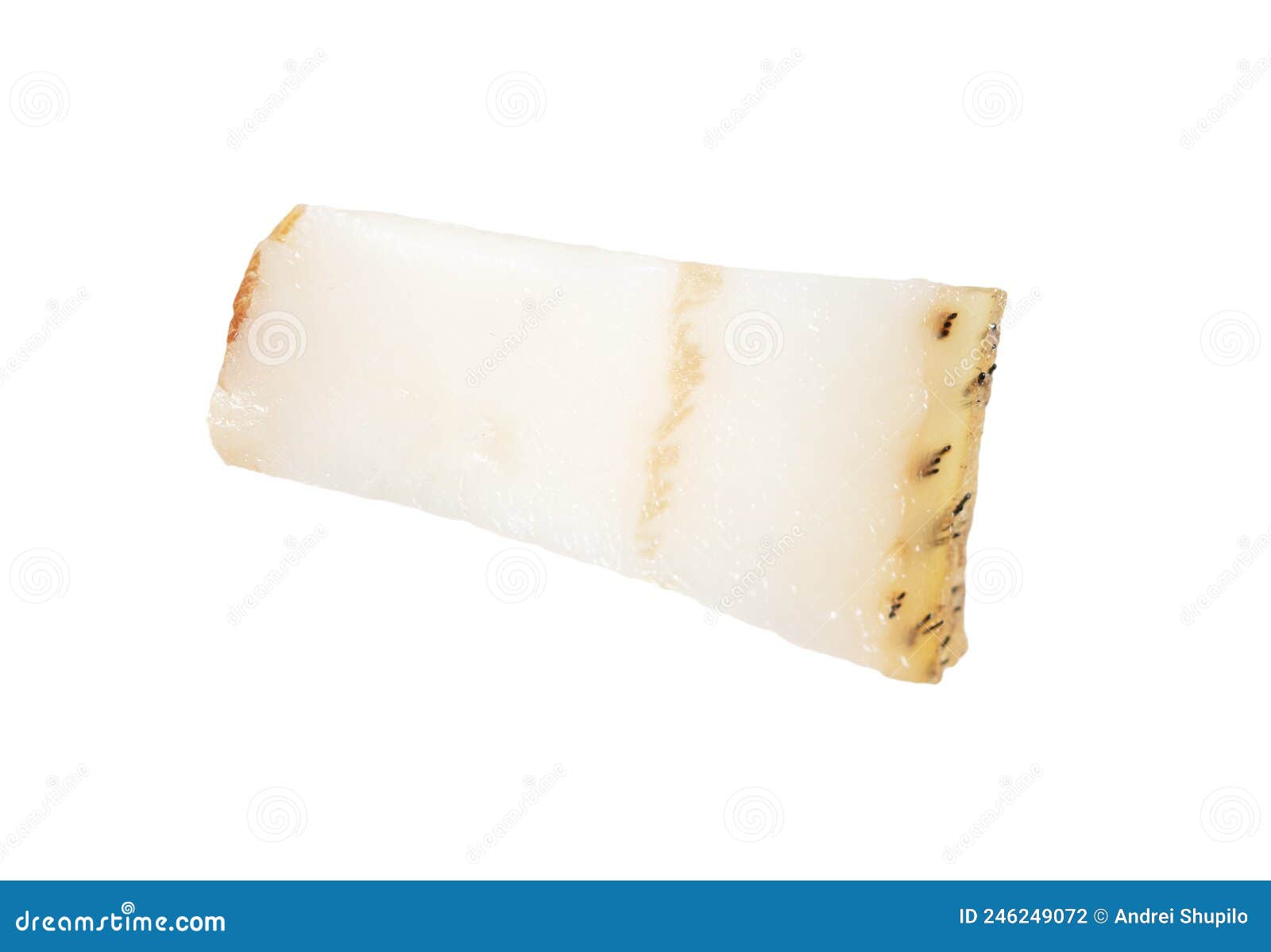 Pieces of Salted Pork Fat Isolated on White Background. Stock Photo ...