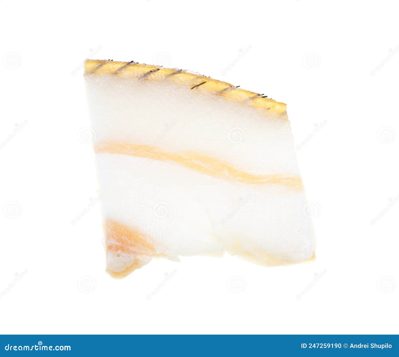 Pieces of Salted Pork Fat Isolated on White Background. Stock Photo ...