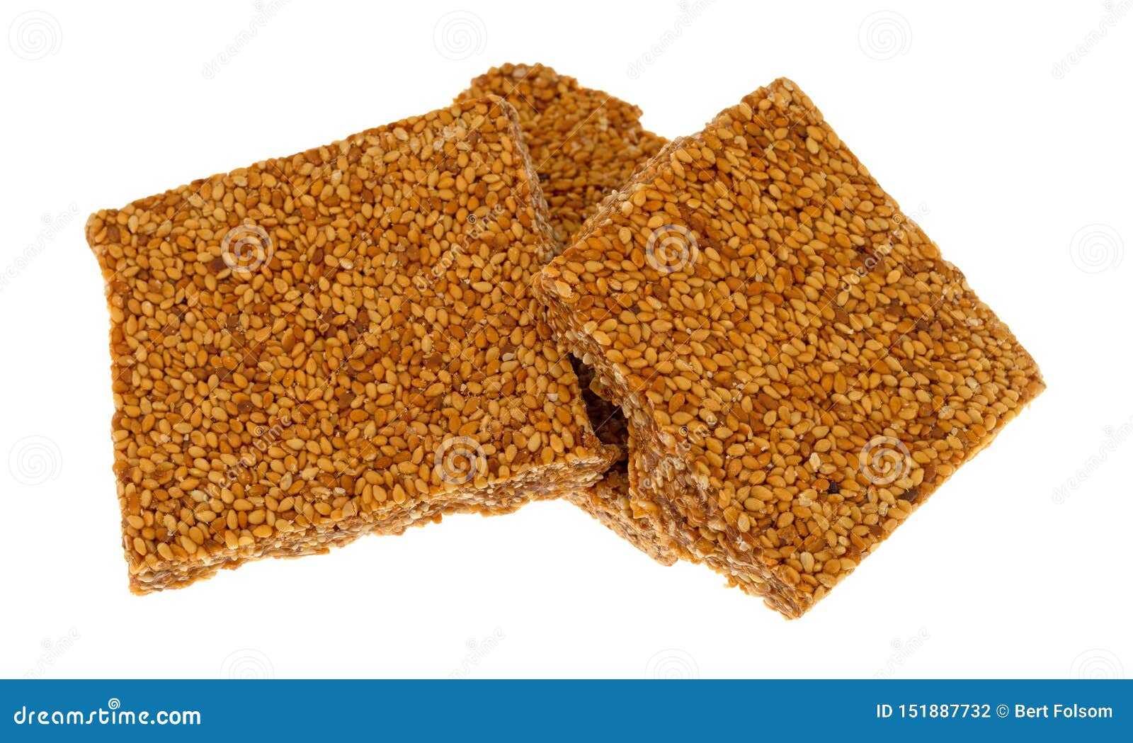 Pieces of Sesame Seed Crunch on a White Background Stock Photo - Image ...
