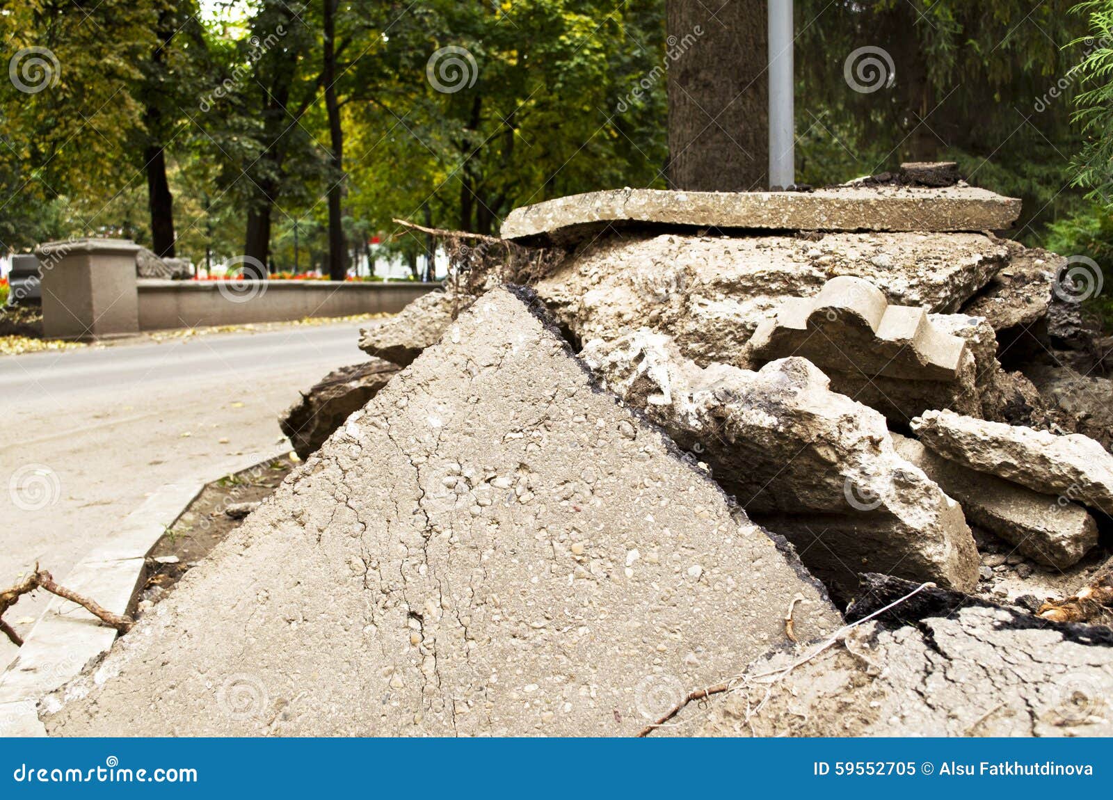 The Pieces of the Shattered Concrete Stock Image - Image of rough ...