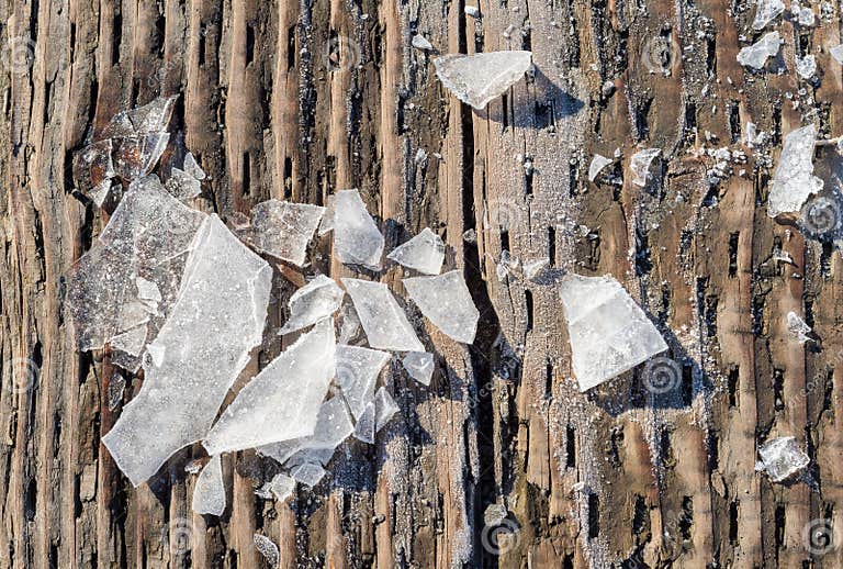Pieces of shattered ice stock image. Image of wood, smash - 68134033