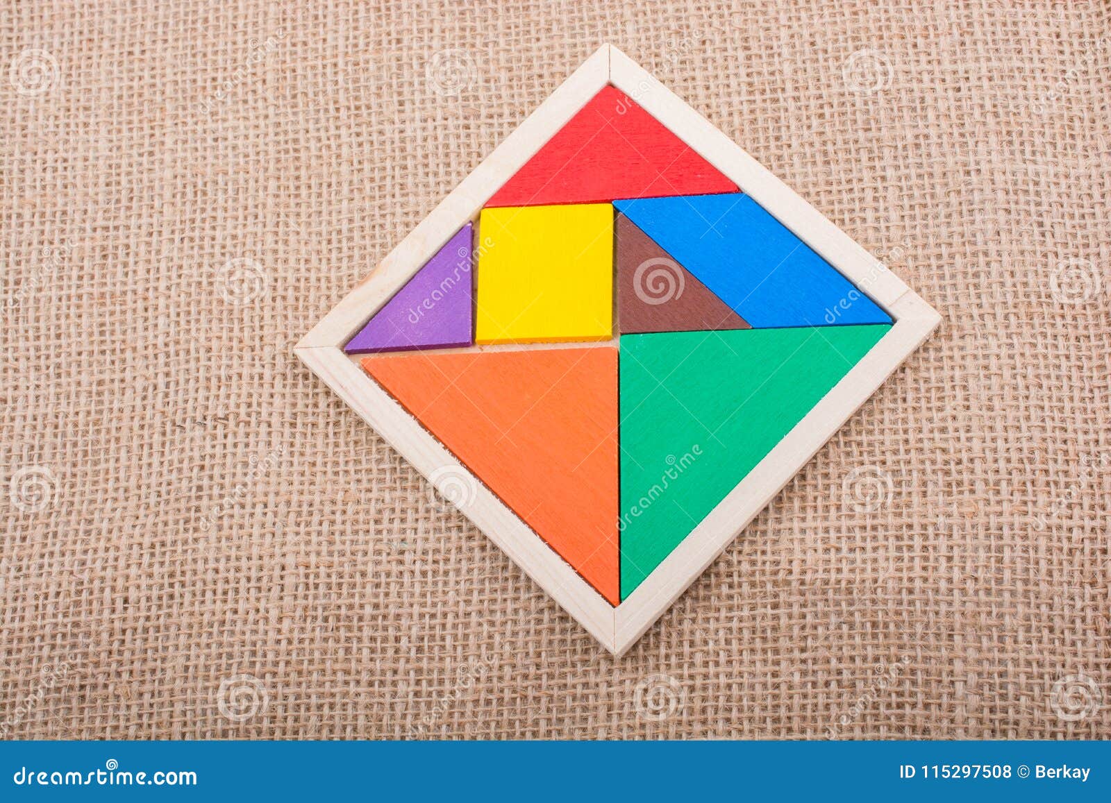 Pieces of a Square Tangram Puzzle Stock Photo - Image of motivation ...