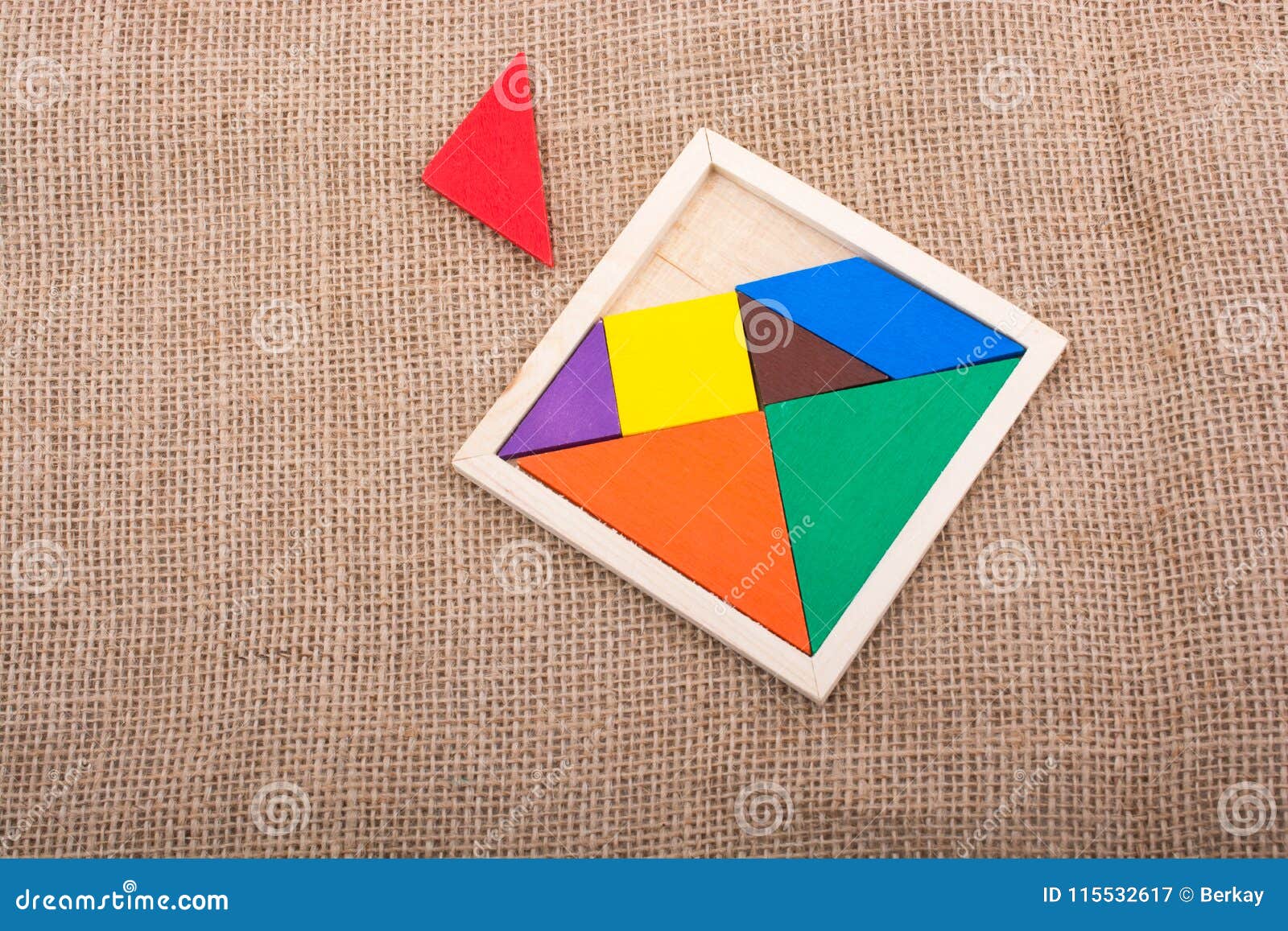 Pieces of a Square Tangram Puzzle Stock Image - Image of success ...