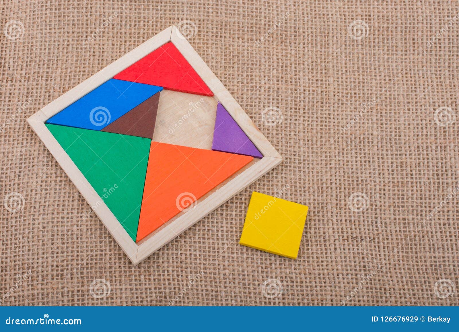 Pieces of a Square Tangram Puzzle Stock Image - Image of creativity ...
