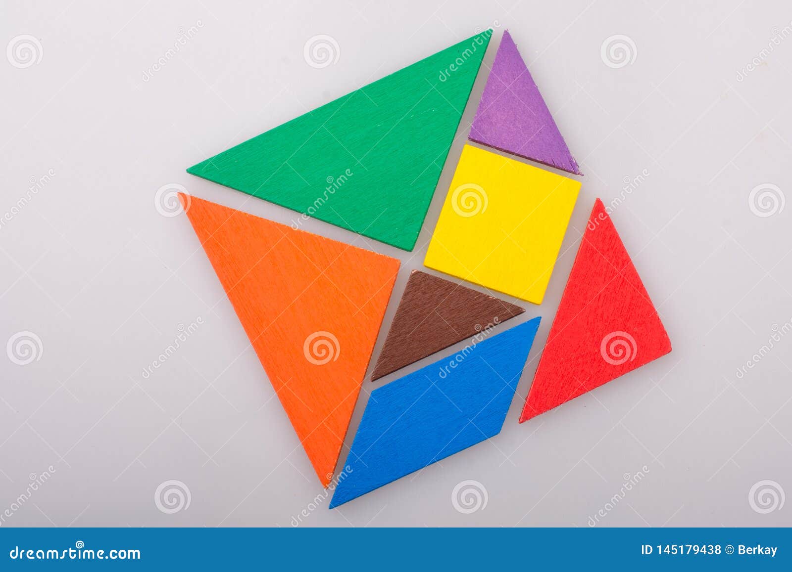 Pieces of a Square Tangram Puzzle Stock Photo - Image of education ...