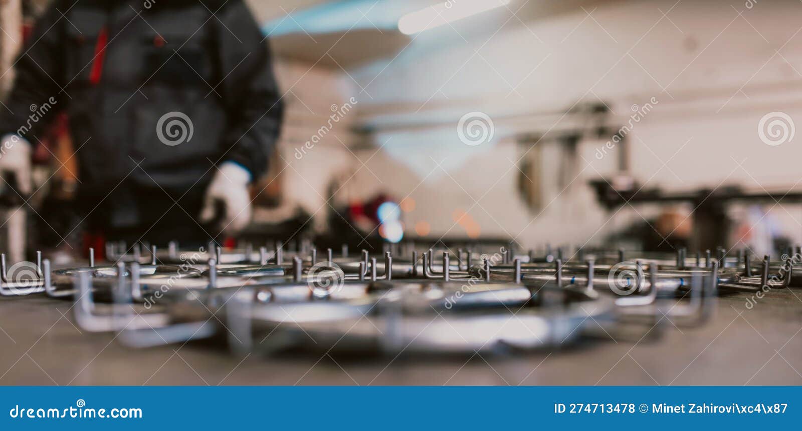Pieces of Steel Lined Up on the Table Ready for the Welding Process ...
