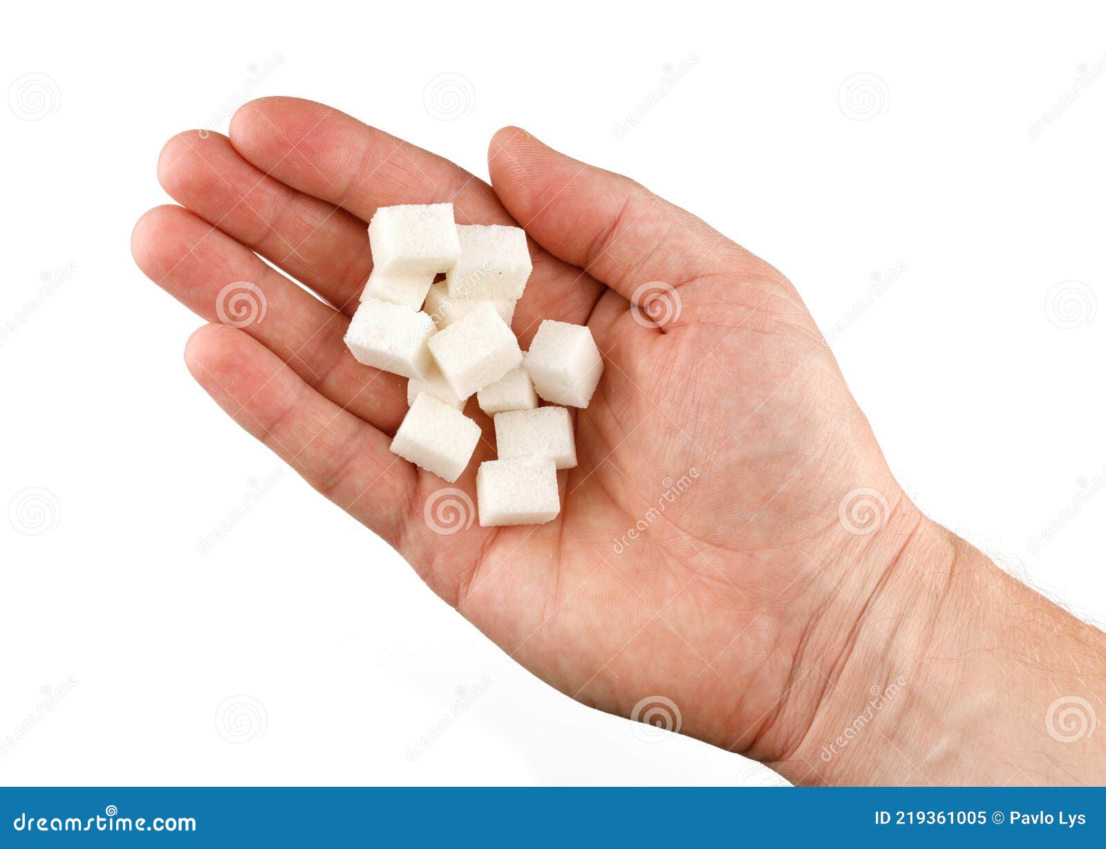 Pieces of Sugar in Hand Isolate Stock Image - Image of granulated ...