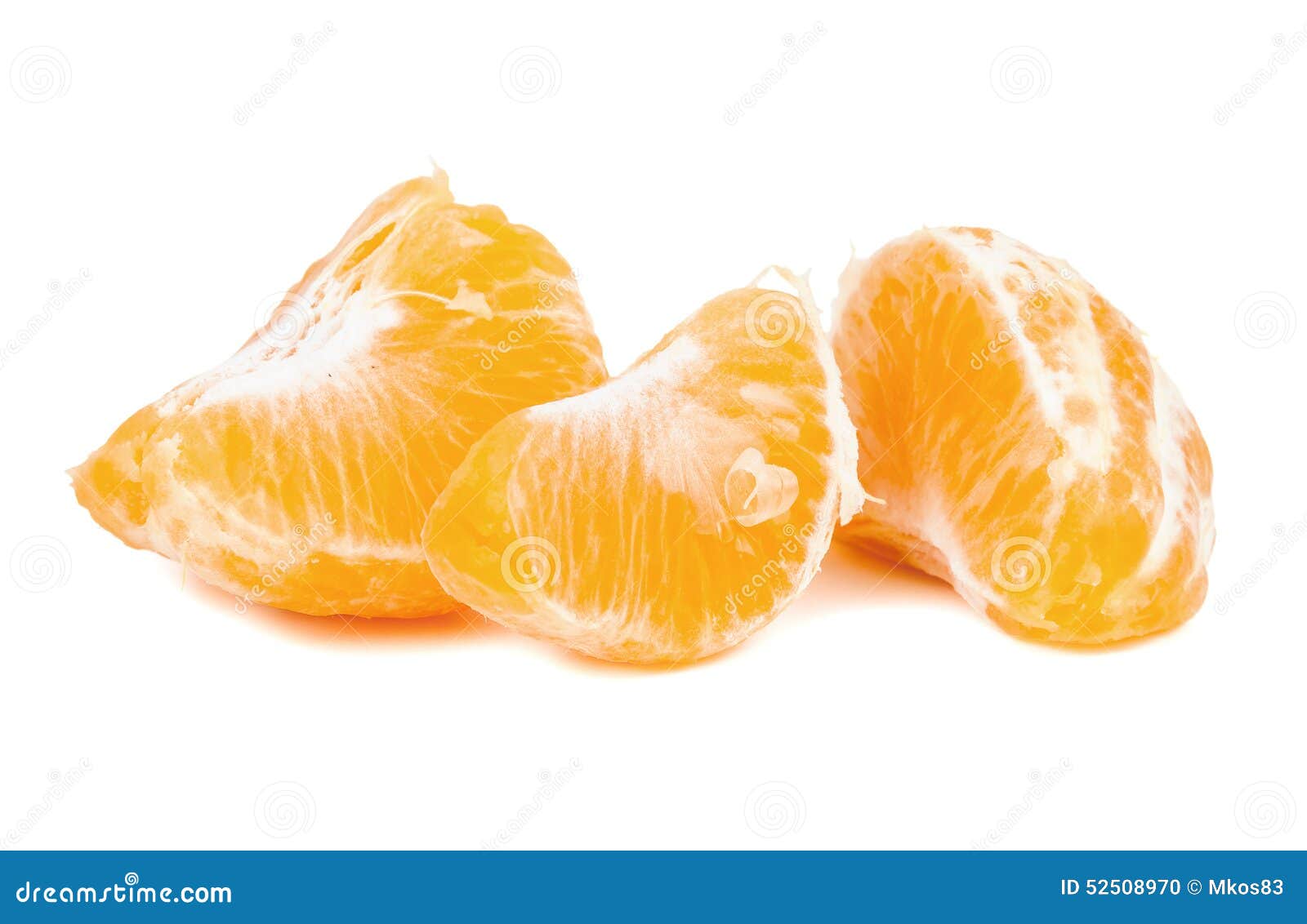 Pieces of Tangerine on White Background Stock Photo - Image of round ...