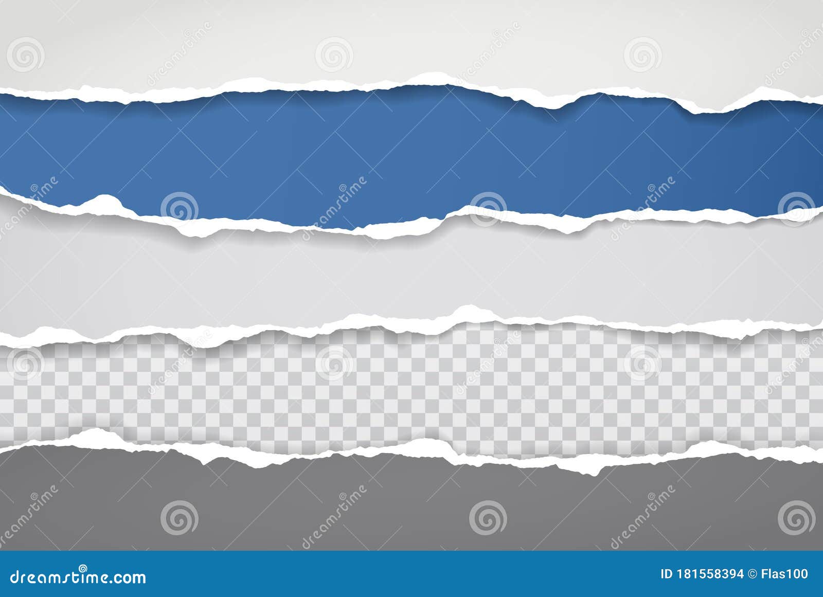 Torn Blue Paper Edge. Rip Page. Ripped Border Of Texture. Destruction ...