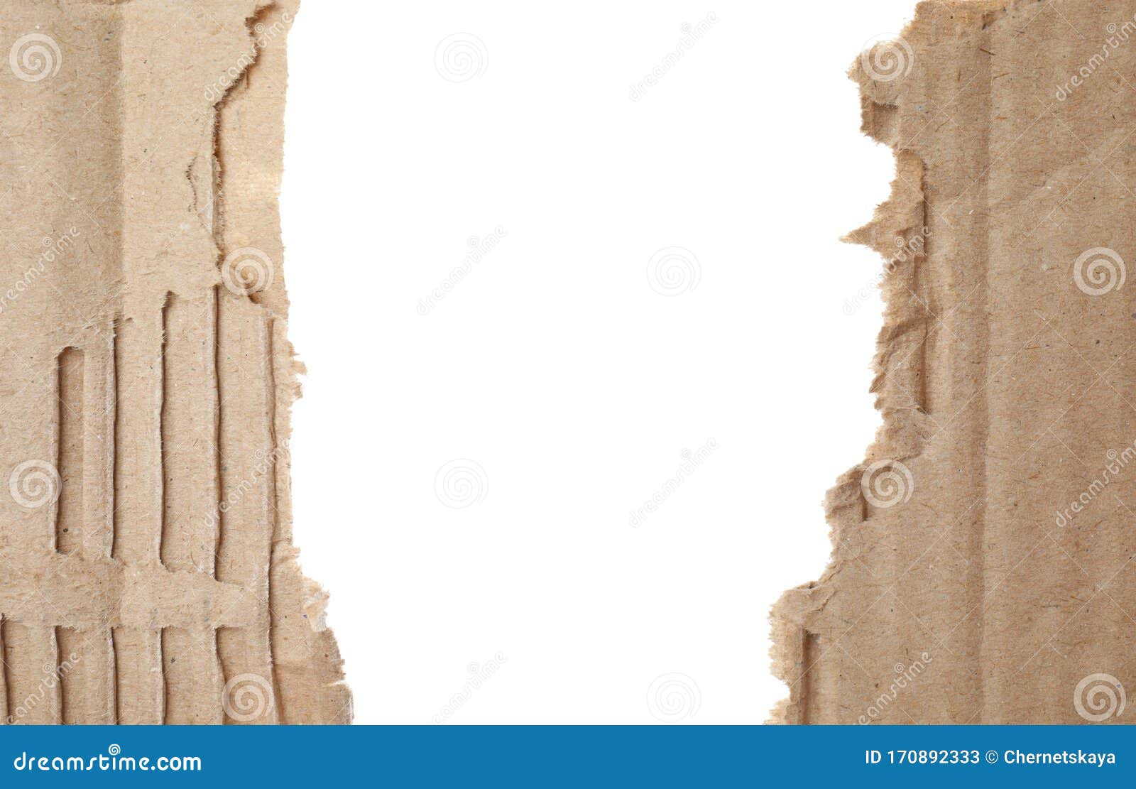 Pieces of Torn Cardboard Isolated on White Stock Image - Image of ...