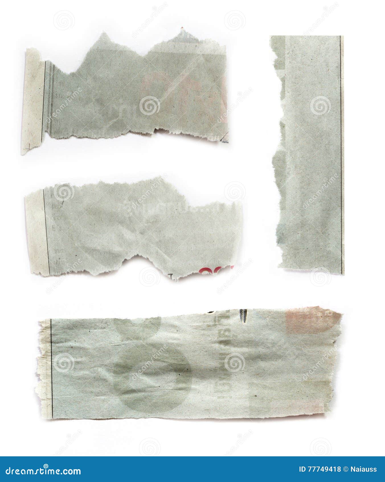 Pieces of torn paper stock photo. Image of isolated, clipping - 77749418