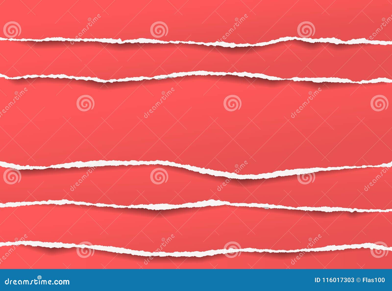 Pieces of Torn Red Note, Notebook Paper Strips for Text Stock Vector ...