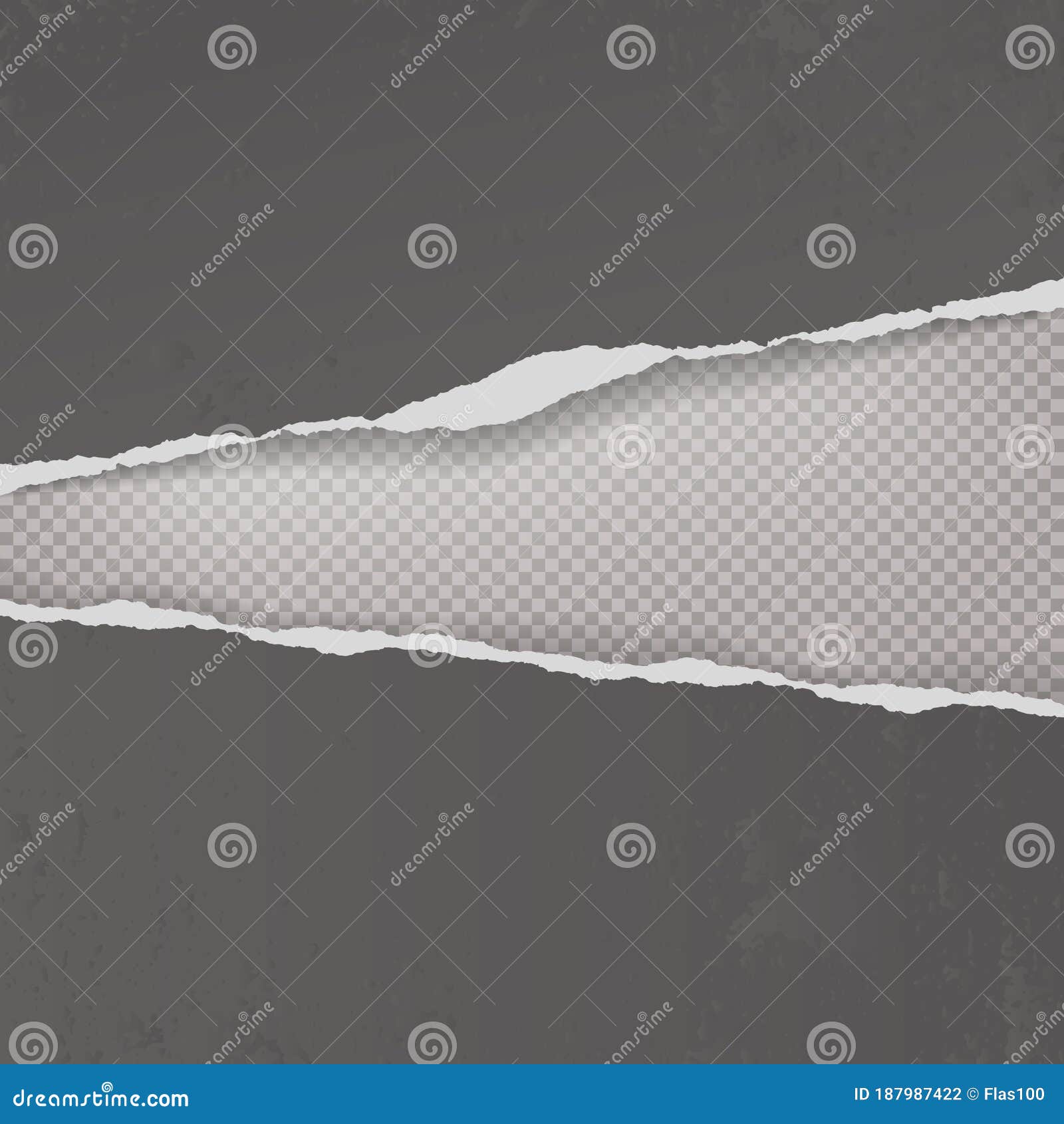 Pieces of Torn, Ripped Dark Grey Paper with Soft Shadow are on Squared ...