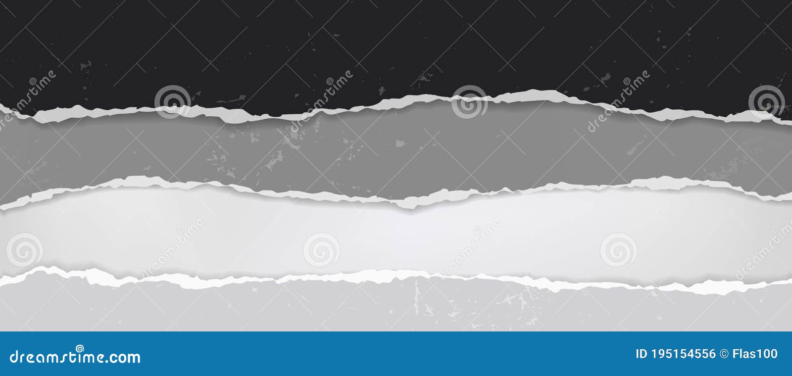 Pieces of Torn, Ripped Distressed Black and Grey Paper with Soft Shadow ...