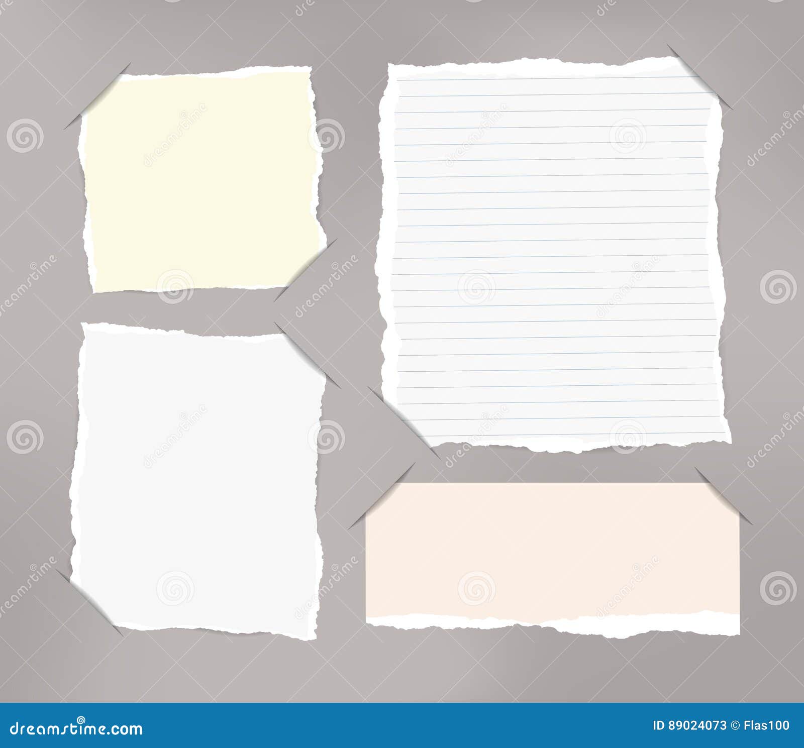 Pieces of Torn White, Pastel Blank and Ruled Note Copybook, Notebook ...