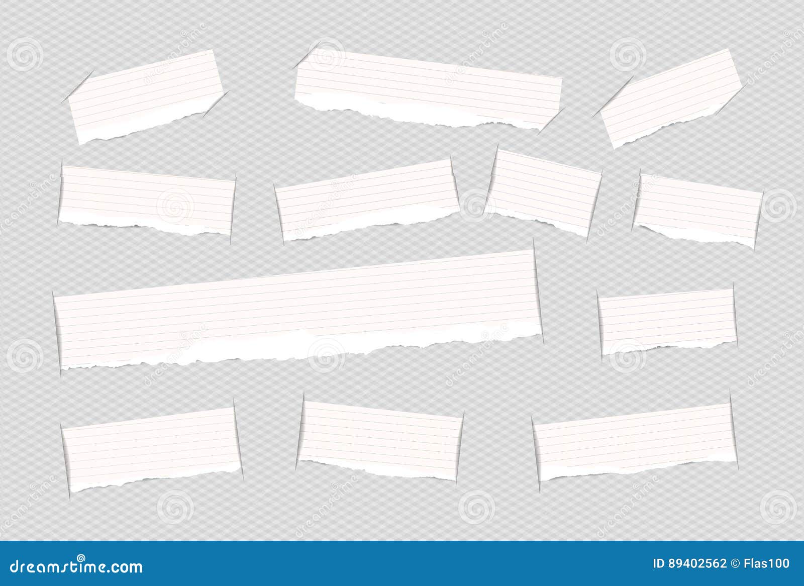 Pieces of Torn White Ruled Note Copybook, Notebook Strips Inserted into ...