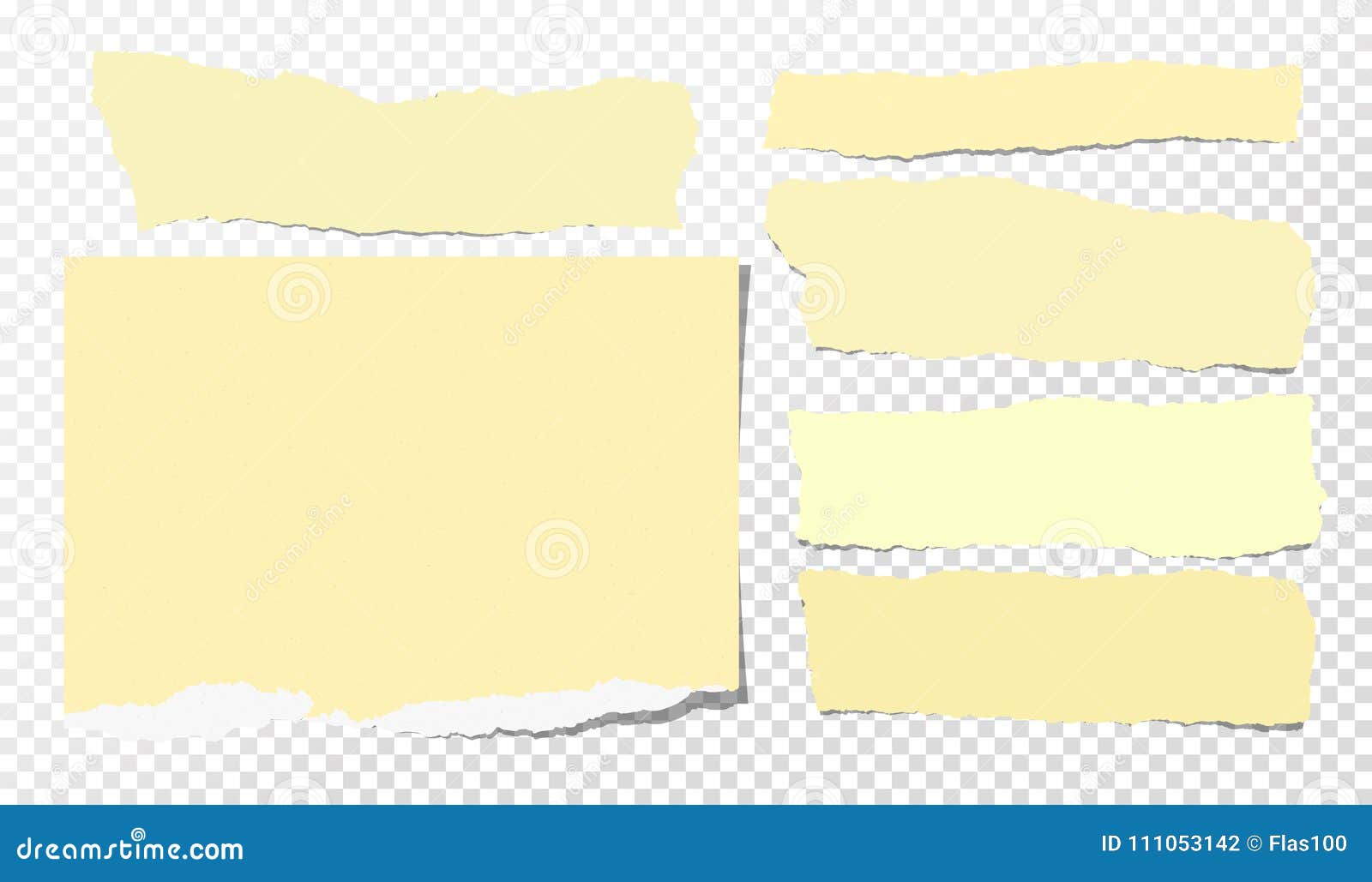 Pieces of Torn Yellow Note, Notebook Paper Strips for Text Stuck on ... Pieces of Torn Yellow Note, Notebook Paper Strips for Text Stuck on ...
