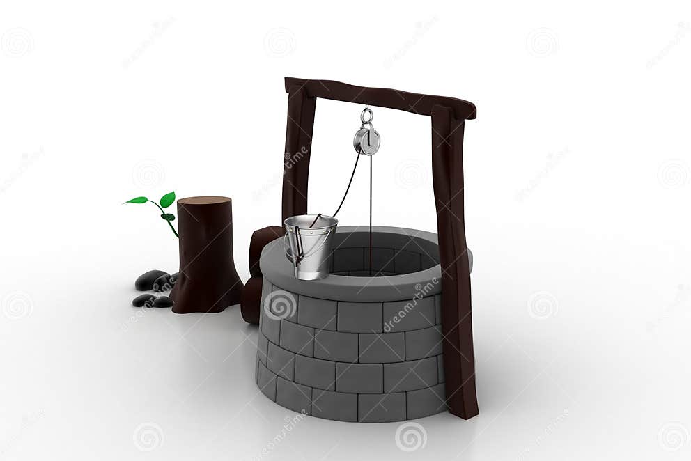 Pieces of tree and well stock illustration. Illustration of bark - 74482019