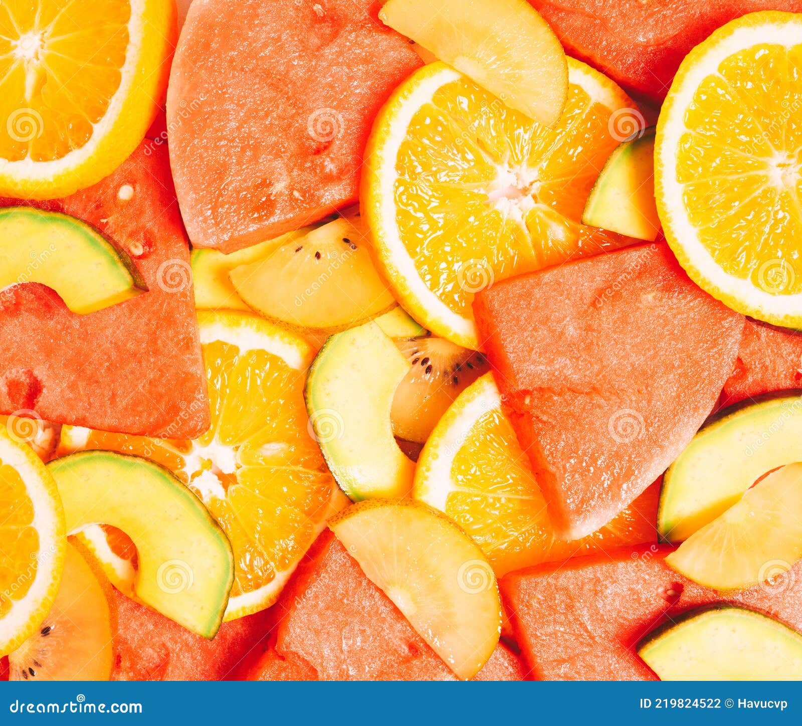 Pieces of Tropical Fruit Cut and Stacked Stock Photo - Image of orange ...