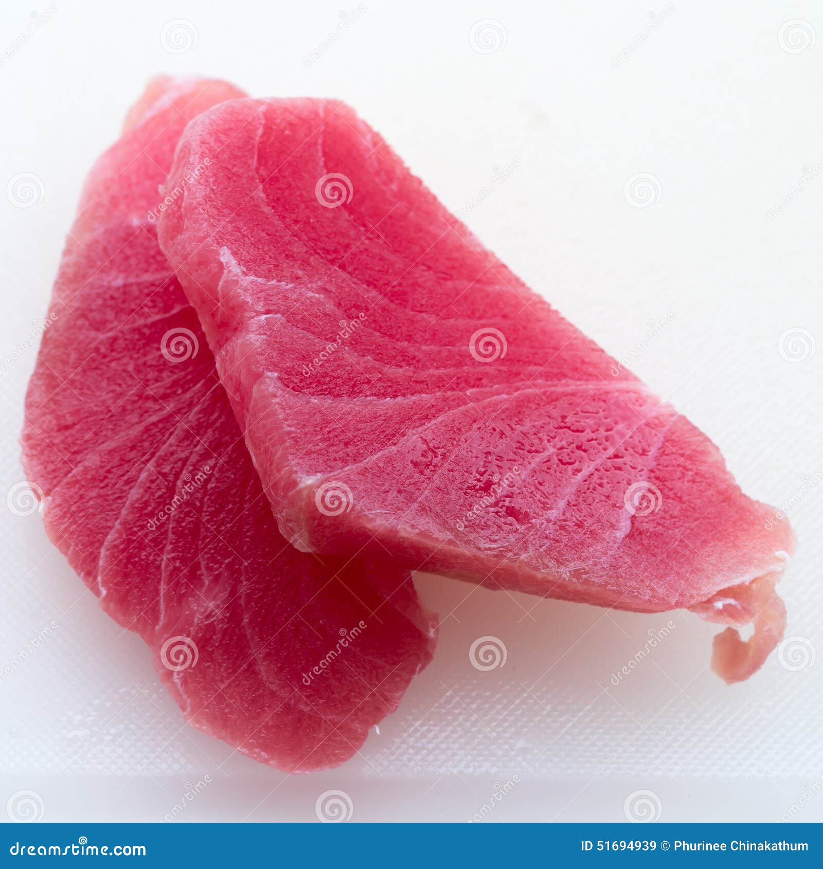 Pieces of tuna fillet stock image. Image of uncooked - 51694939