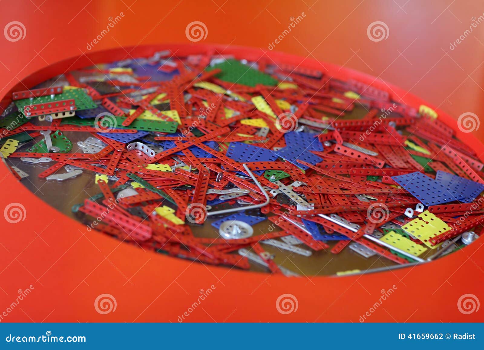 Pieces of Vintage Construction Set Stock Photo - Image of geometric ...
