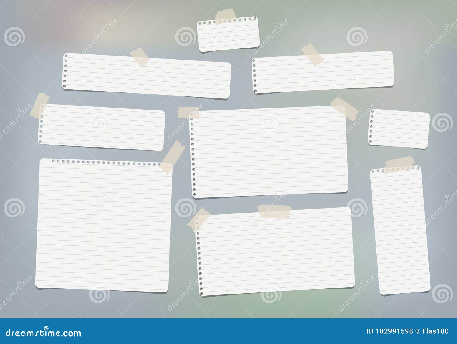 Pieces of White Lined Copybook, Notebook Sheets for Note Stuck with ...