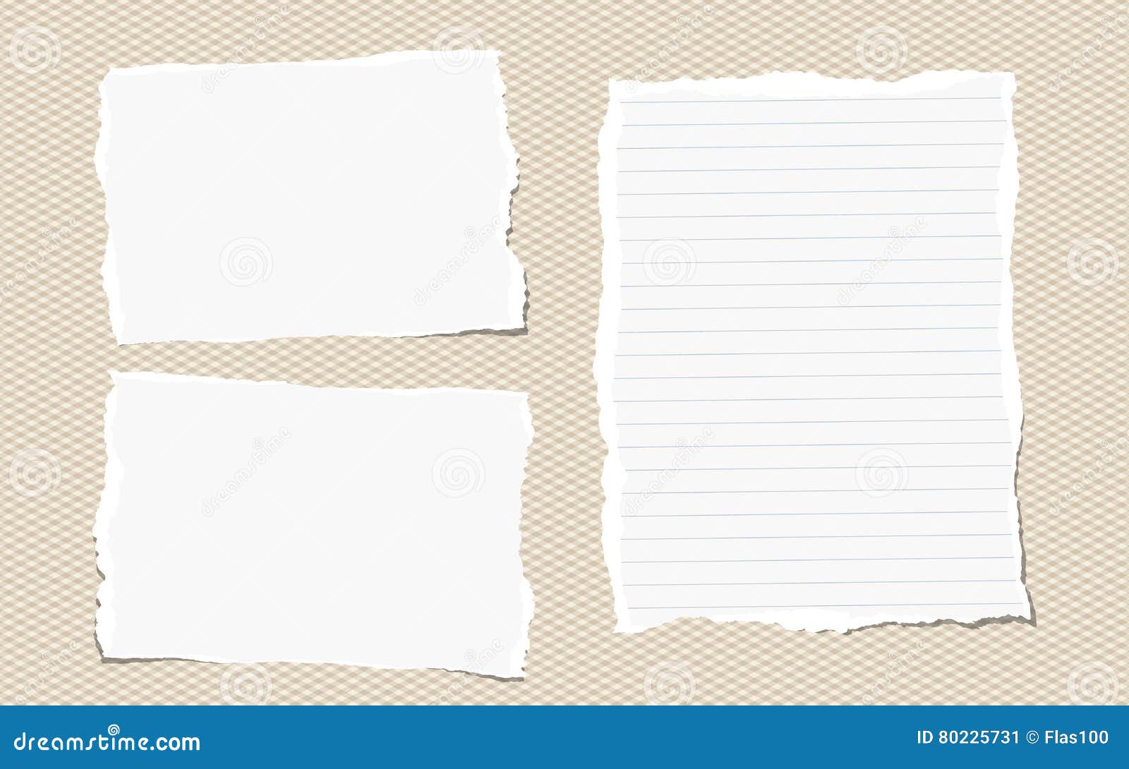 Pieces of White Torn Note, Notebook Paper Sheets Stuck on Brown ...