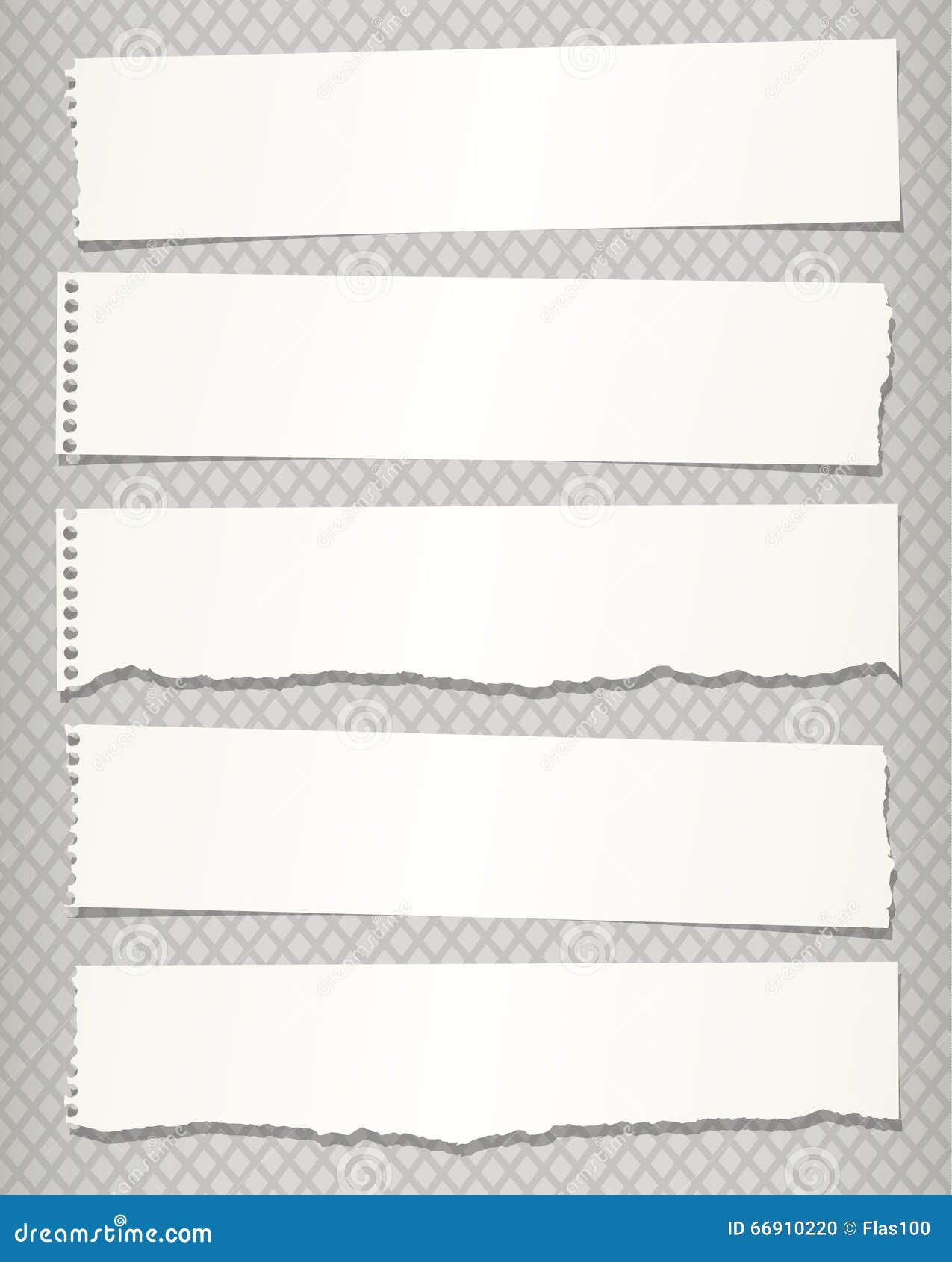 Pieces of White Torn Notebook Paper on Gray Background Stock Vector ...