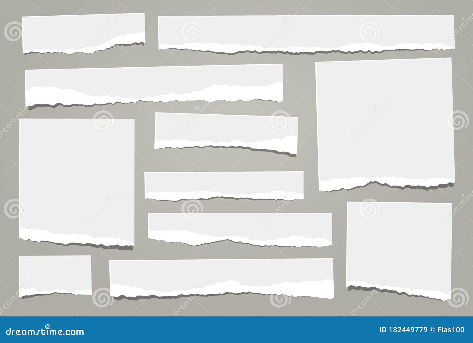 Pieces of White Torn, Ripped Note, Notebook Paper Pieces with Soft ...