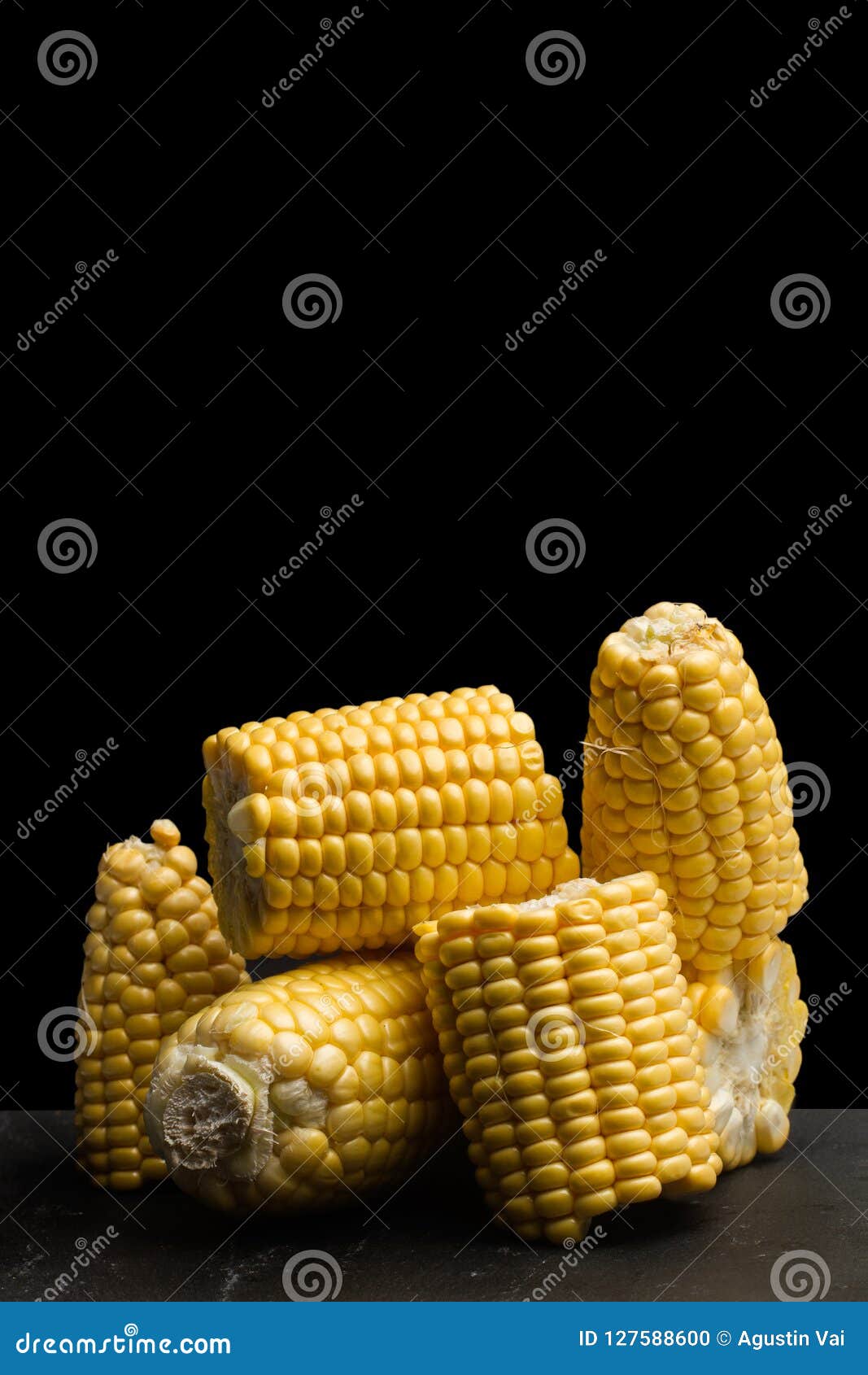 Pieces of Corn on a Dark Background Stock Photo - Image of sweet, dark ...