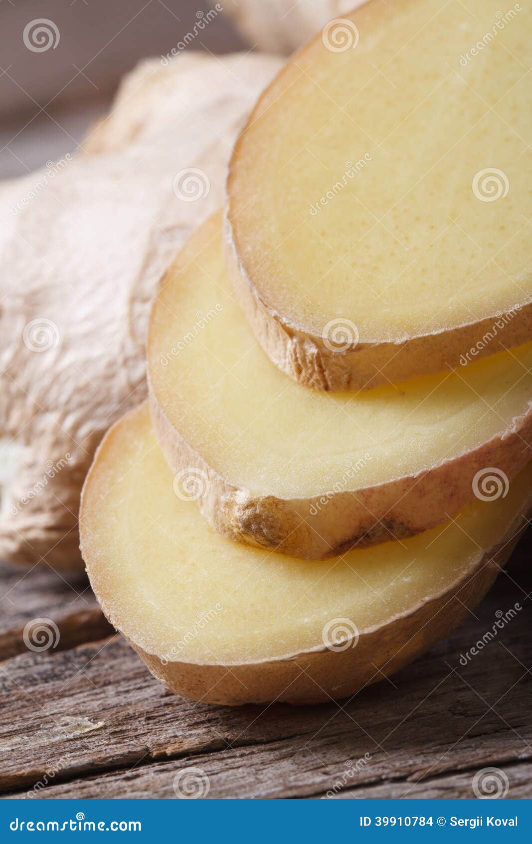 Pieces of Yellow Ginger Root Macro Vertical Stock Photo - Image of ...