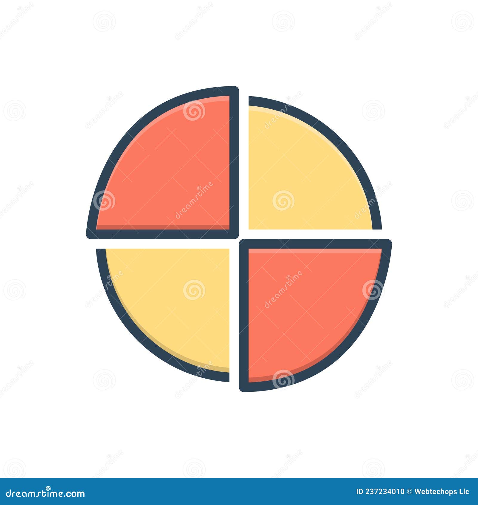 Color Illustration Icon for Piechart, Pie and Chart Stock Illustration ...