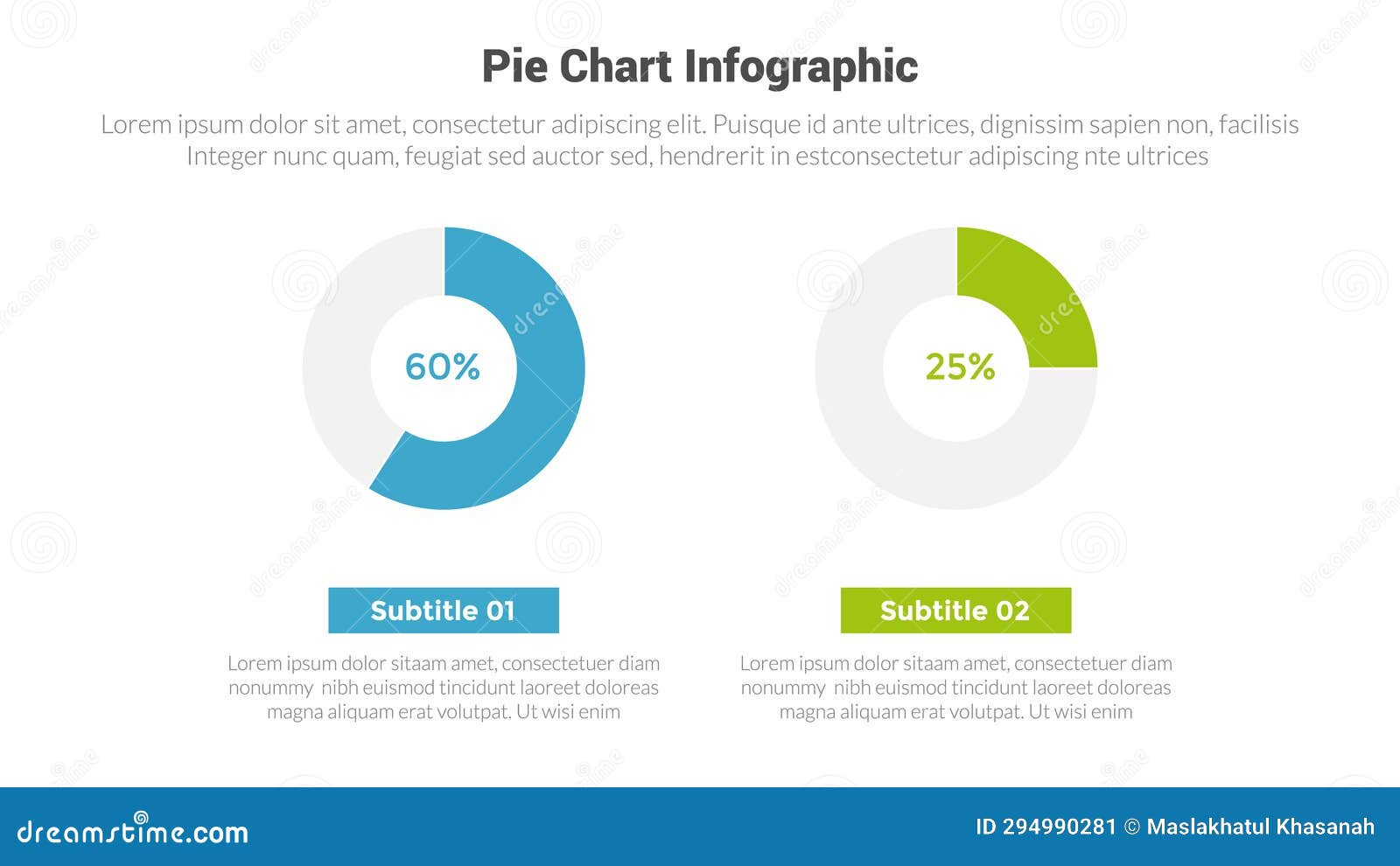 Piechart Or Pie Chart Diagram Infographics Template Diagram With 2 Point With Big Outline ...