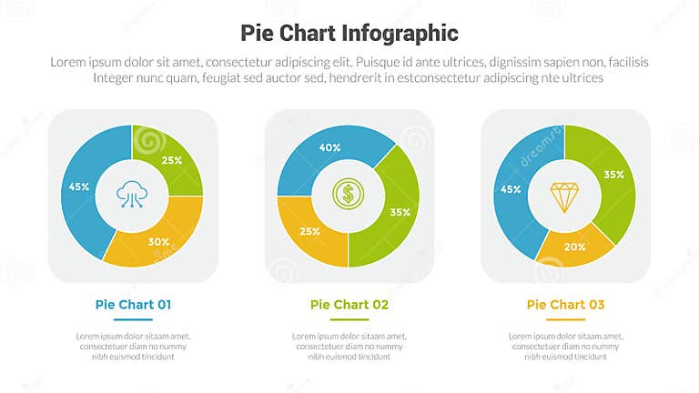 Piechart or Pie Chart Diagram Infographics Template Diagram with 3 ...