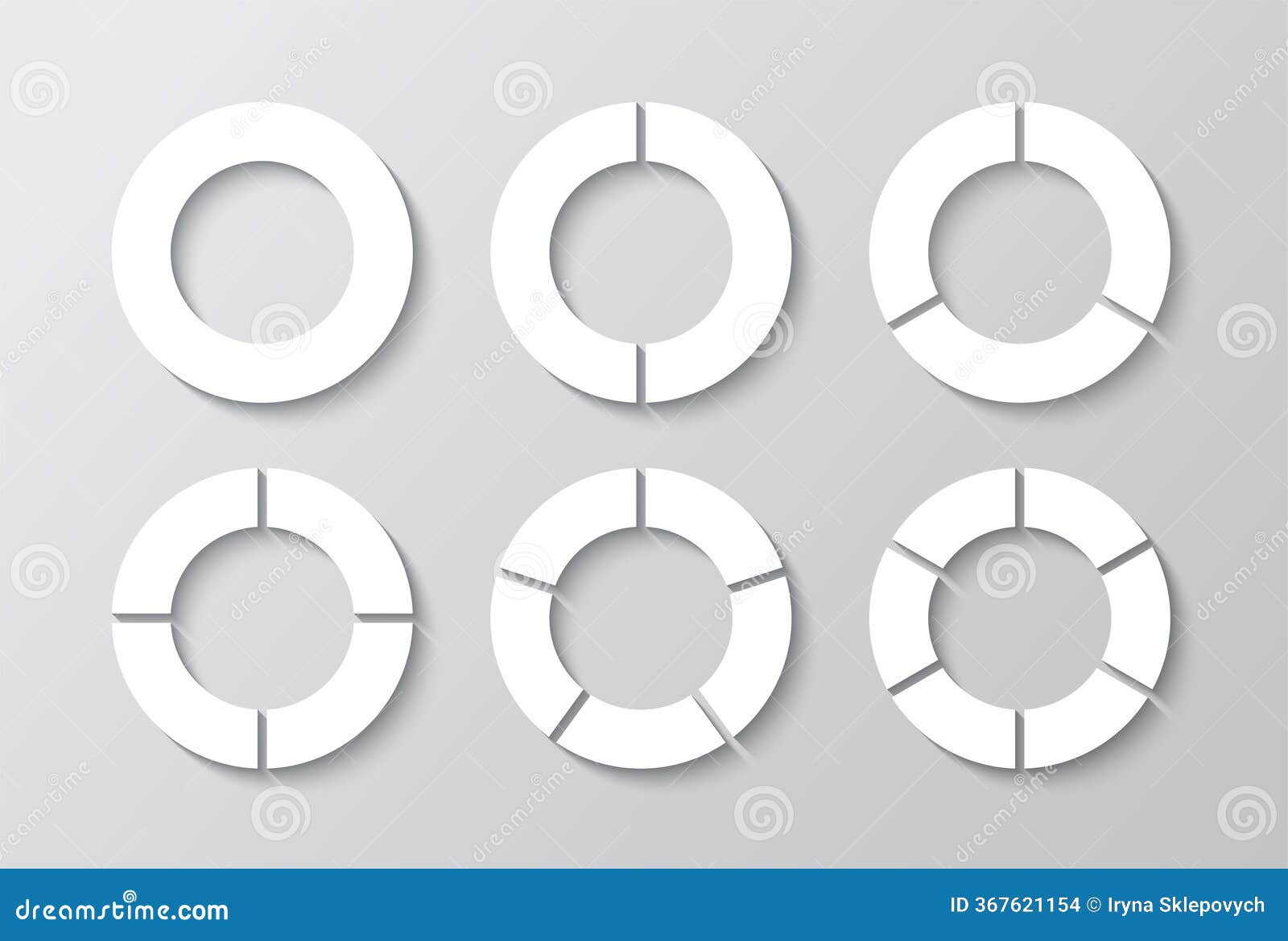 Piechart With Grey Segments. Circle Section Template. Pie Diagram ...