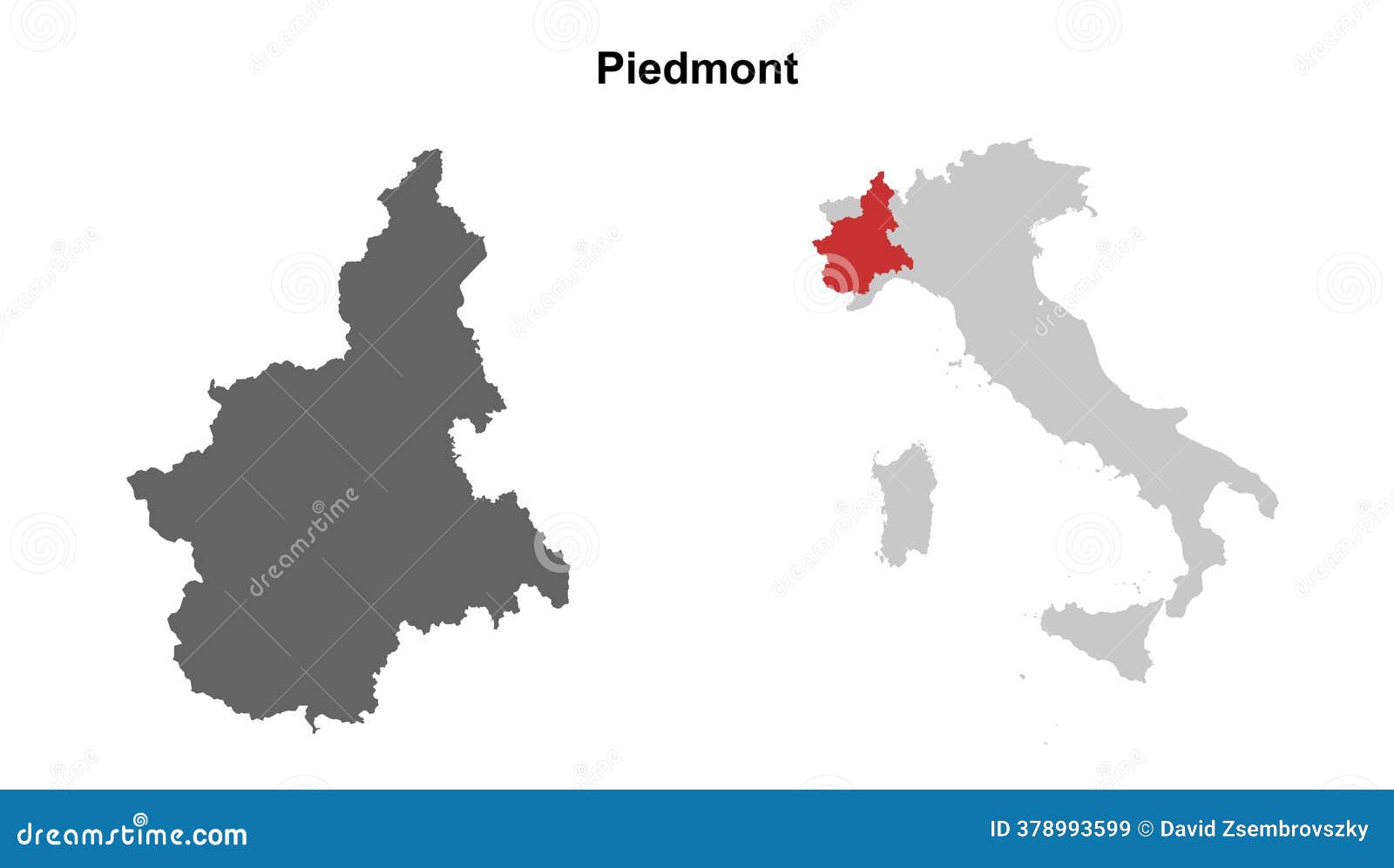 Blank Map Piedmont Of Italy. High Quality Map Region Piedmont With ...