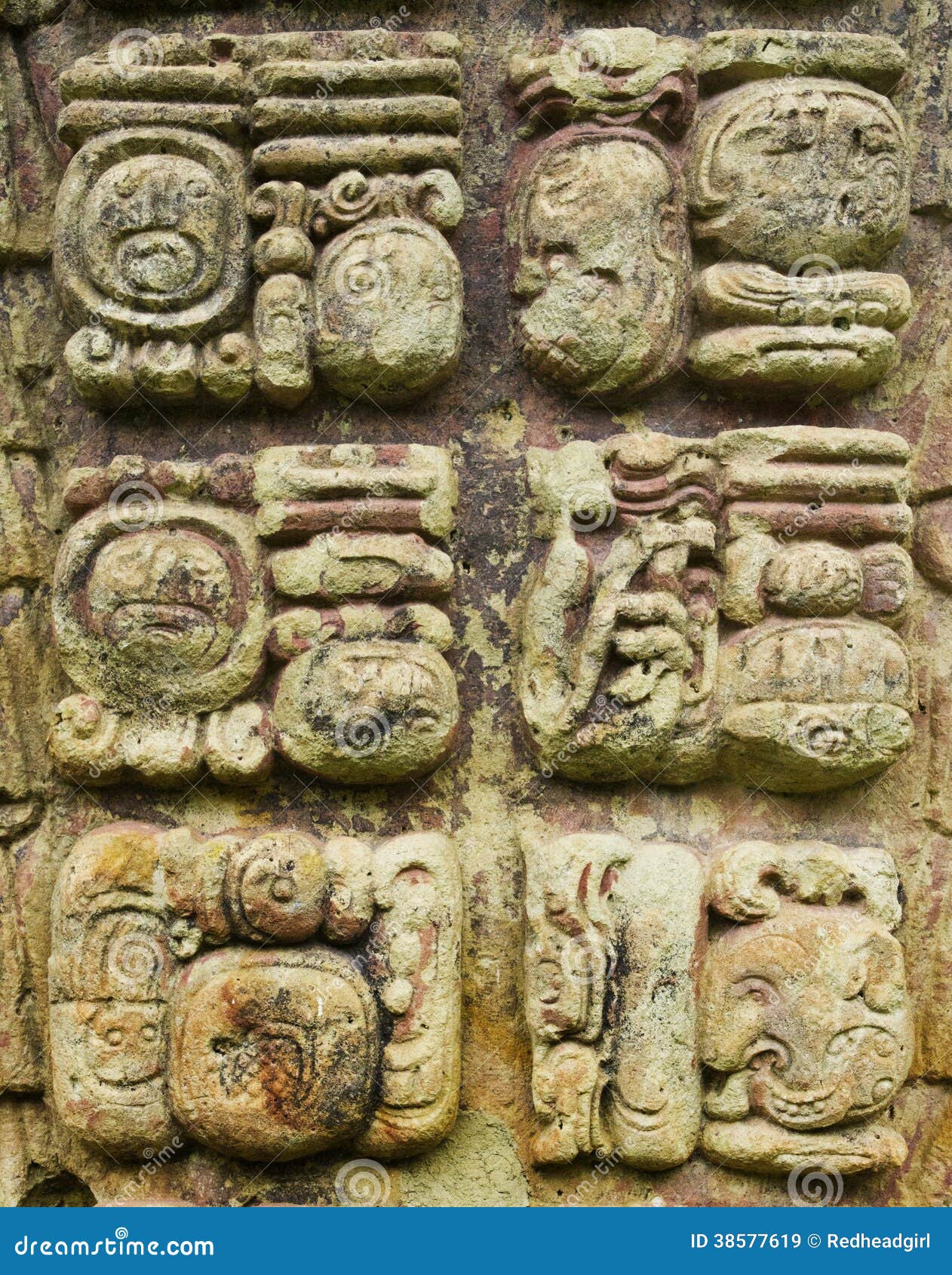 Piedra Maya Tallada Escribiendo Iconos Imagen de archivo - Imagen de ...