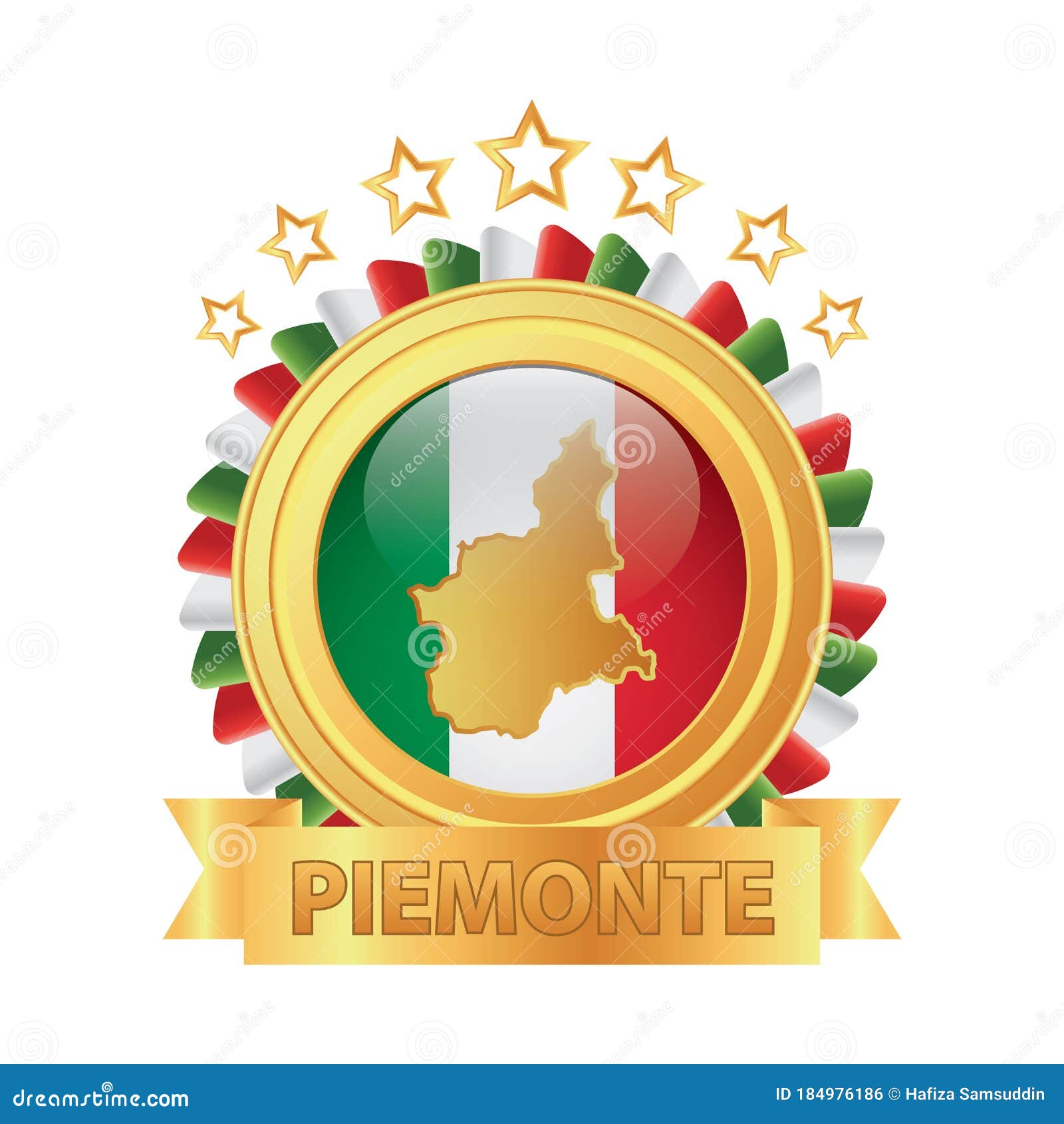 Piemonte Map. Vector Illustration Decorative Design Stock Illustration ...