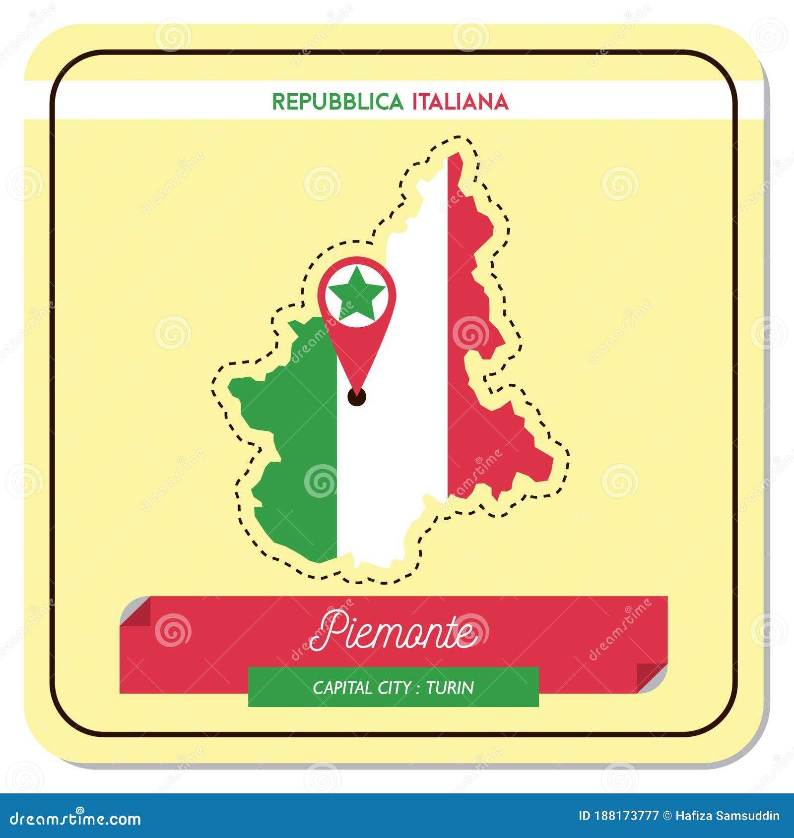 Piemonte Map. Vector Illustration Decorative Design Stock Vector ...